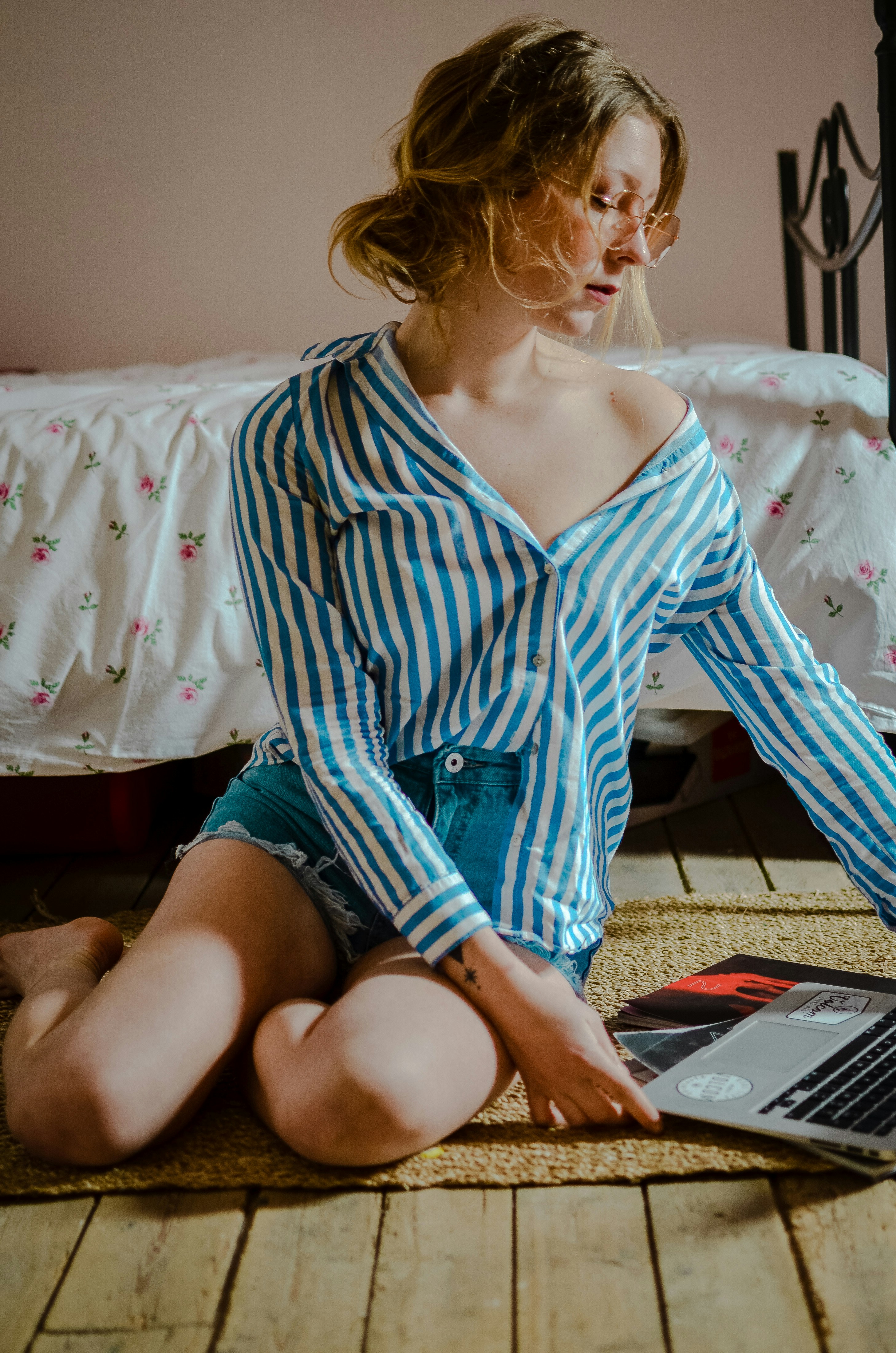 Sunlit Quiet: A Portrait of Intimate Calm on the Bedroom Rug