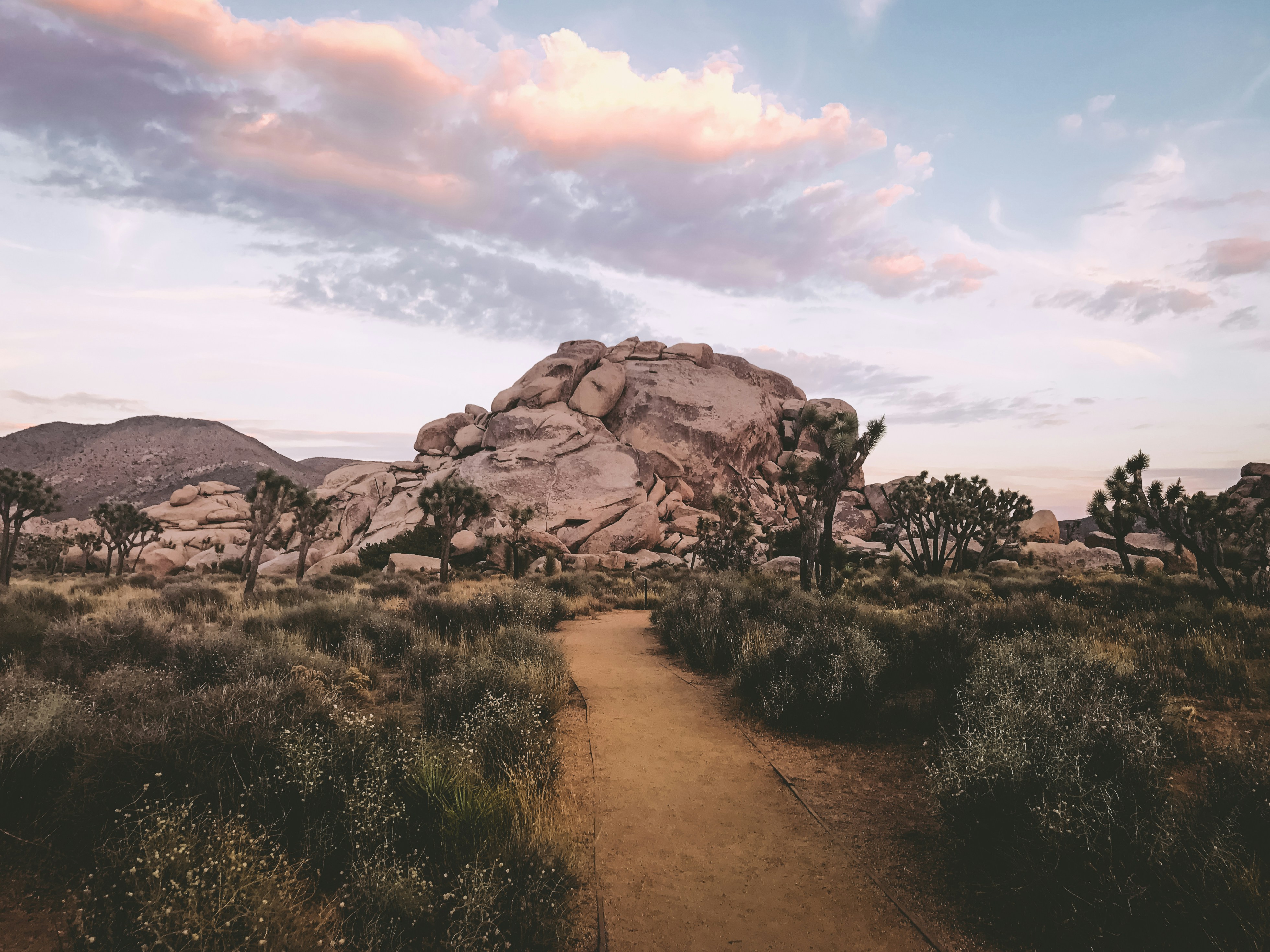 A dirt path leading to a large rock formation photo – Free Nature Image ...