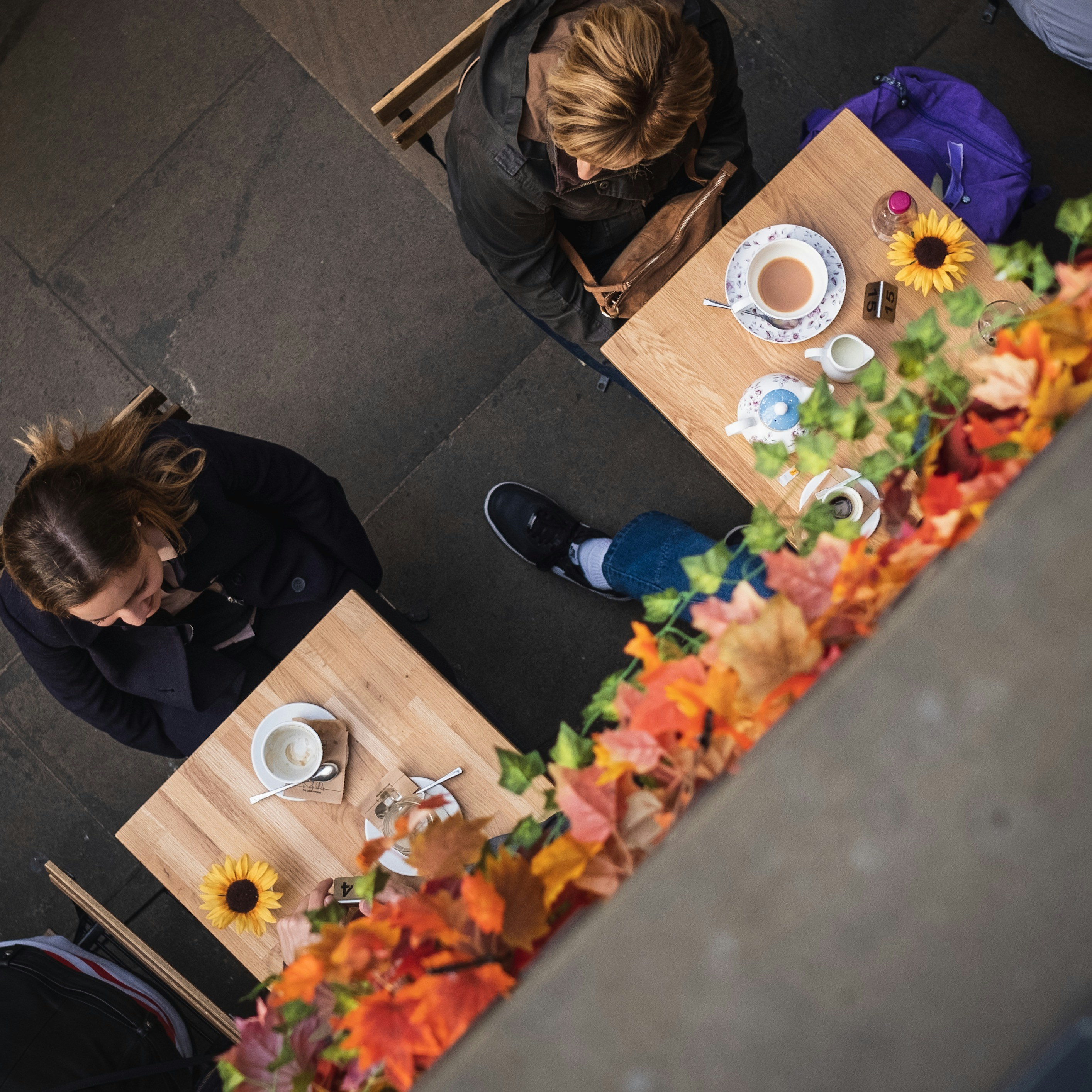 Al Fresco Café Portrait from an Aerial Overlook