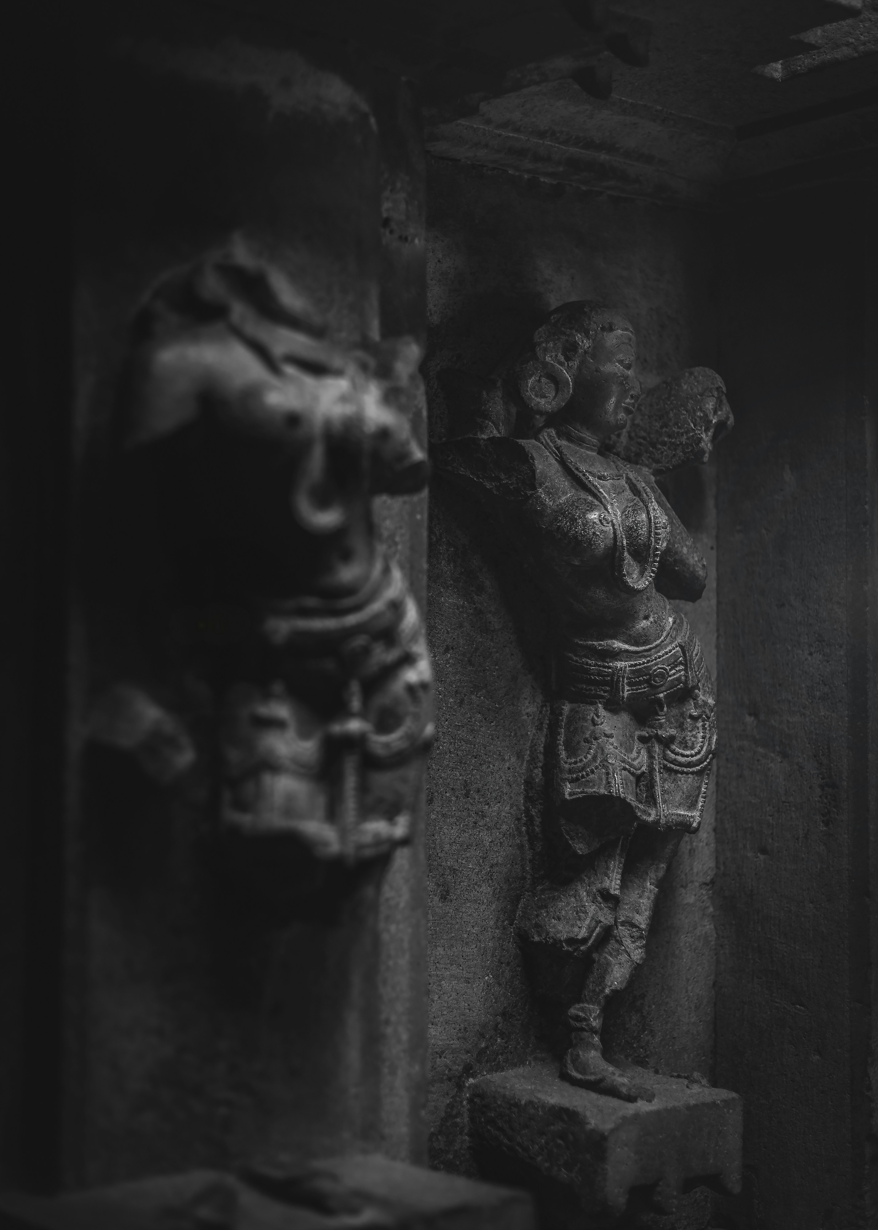 Gray scale photo of man and woman statue photo – Free Grey Image on ...