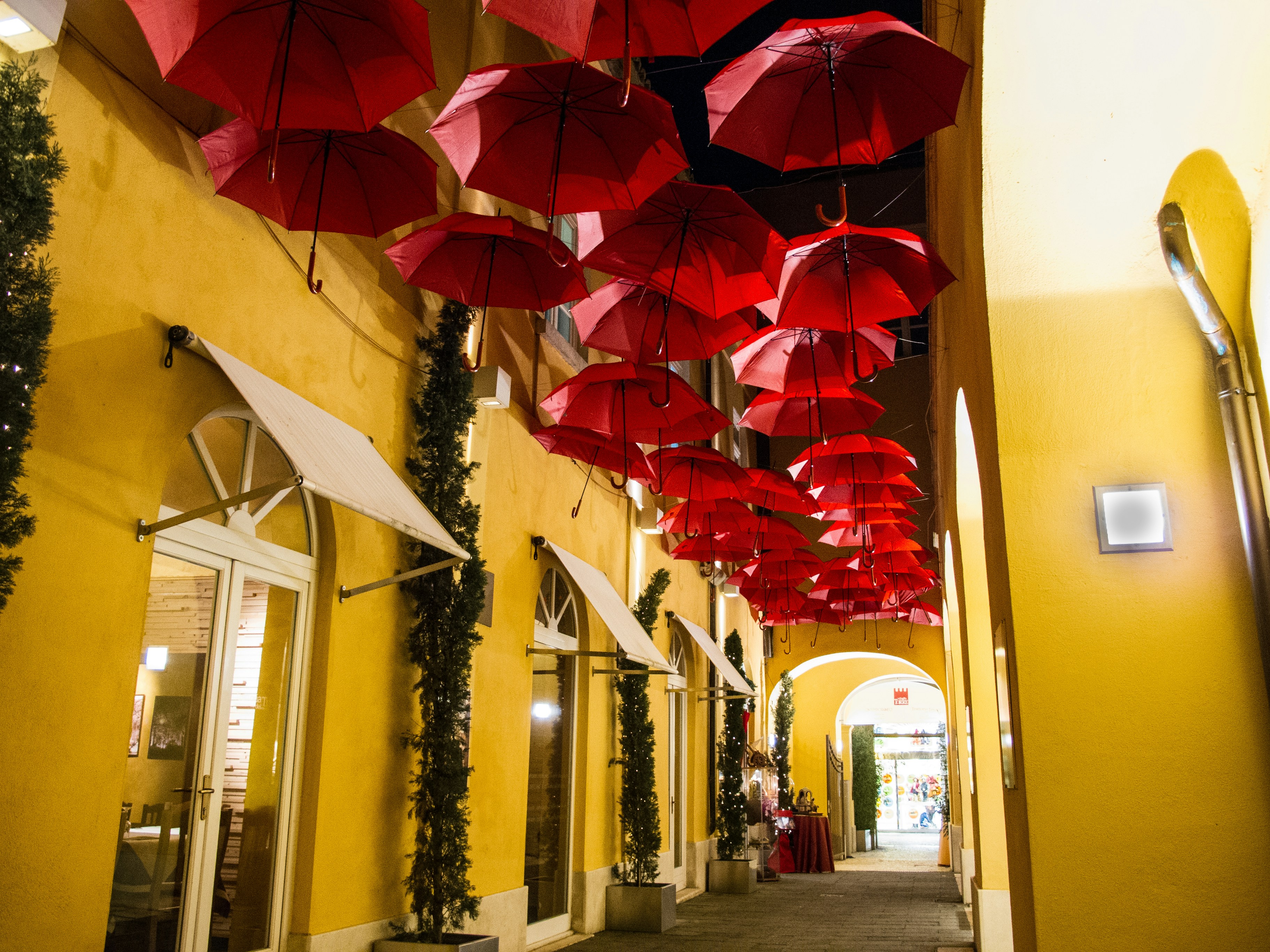 Pathway covered by red umbrellas photo – Free Italy Image on Unsplash