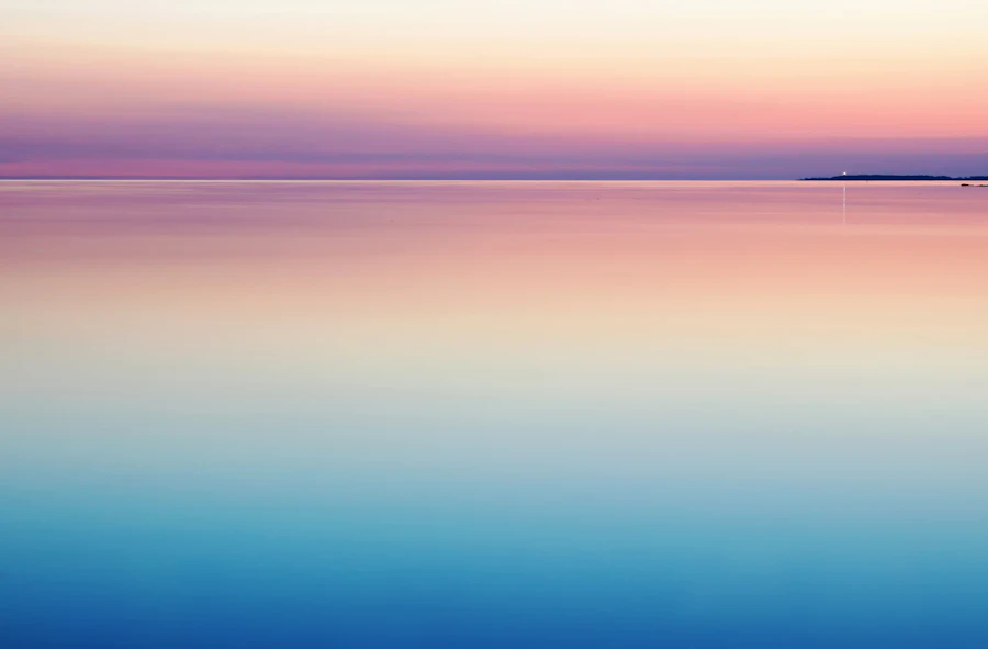 photo of blue and pink sea