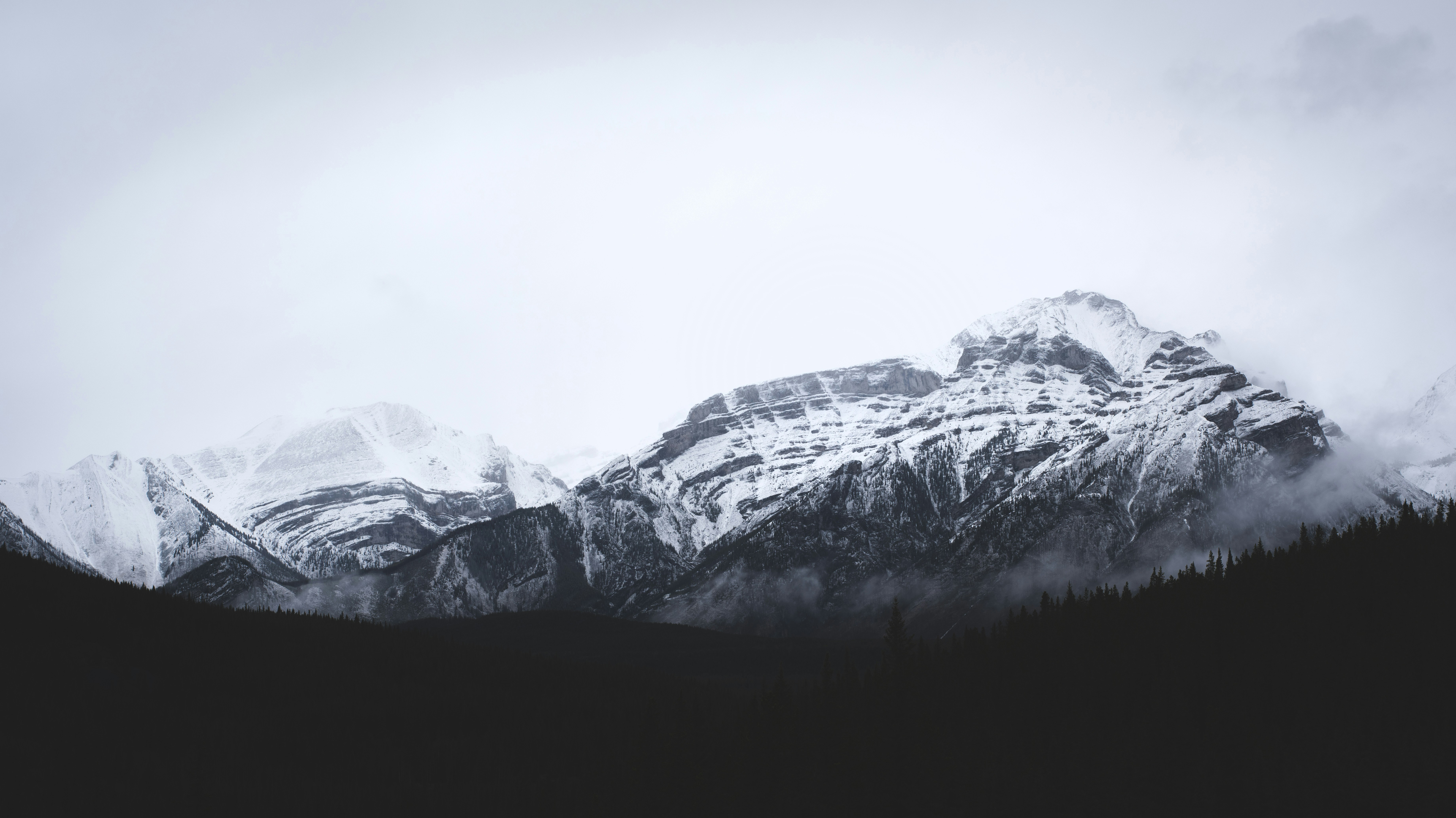 Grayscale photography of snow covered mountain photo – Free Forest ...