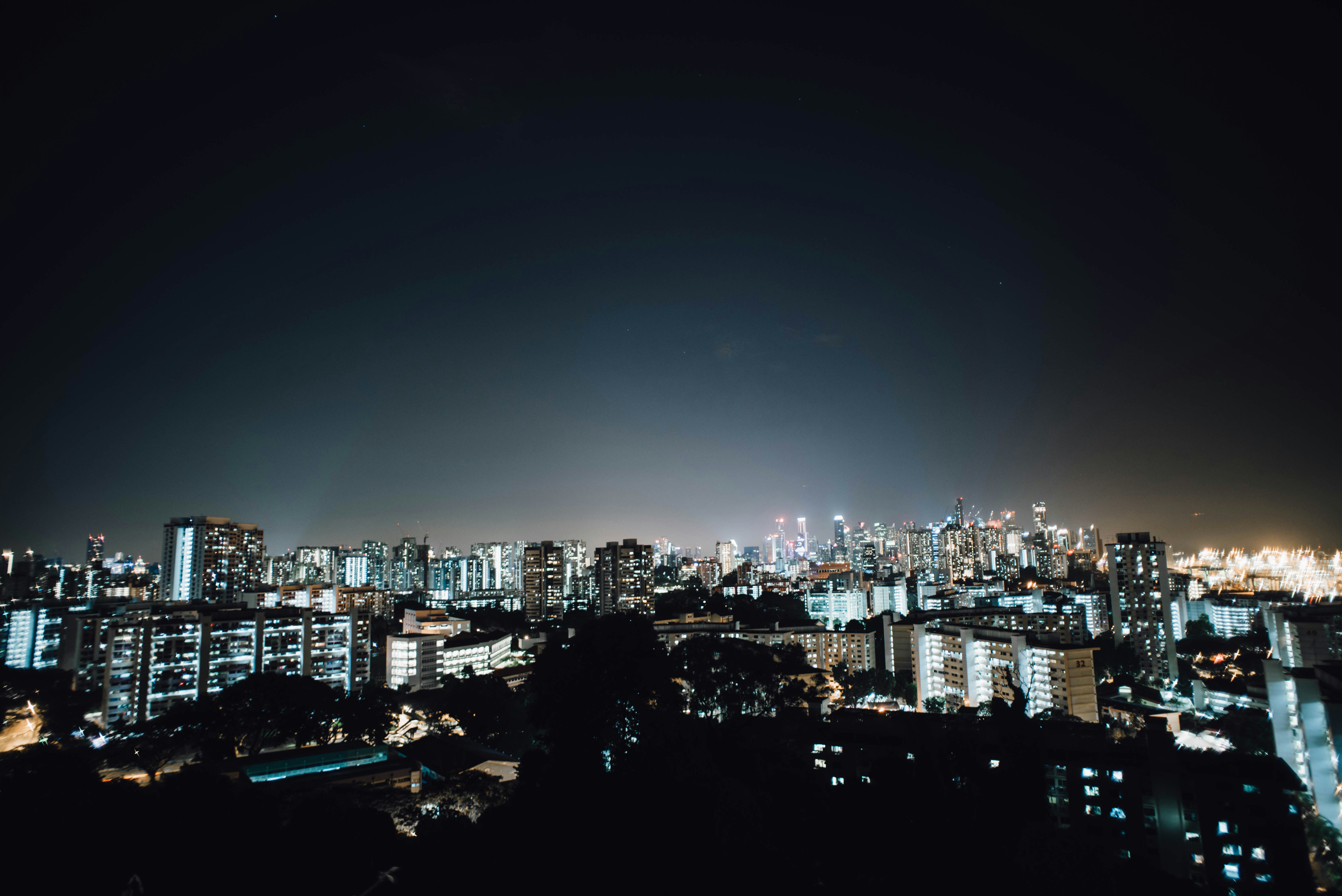 Aerial photography of buildings during nightttime photo – Free Grey ...