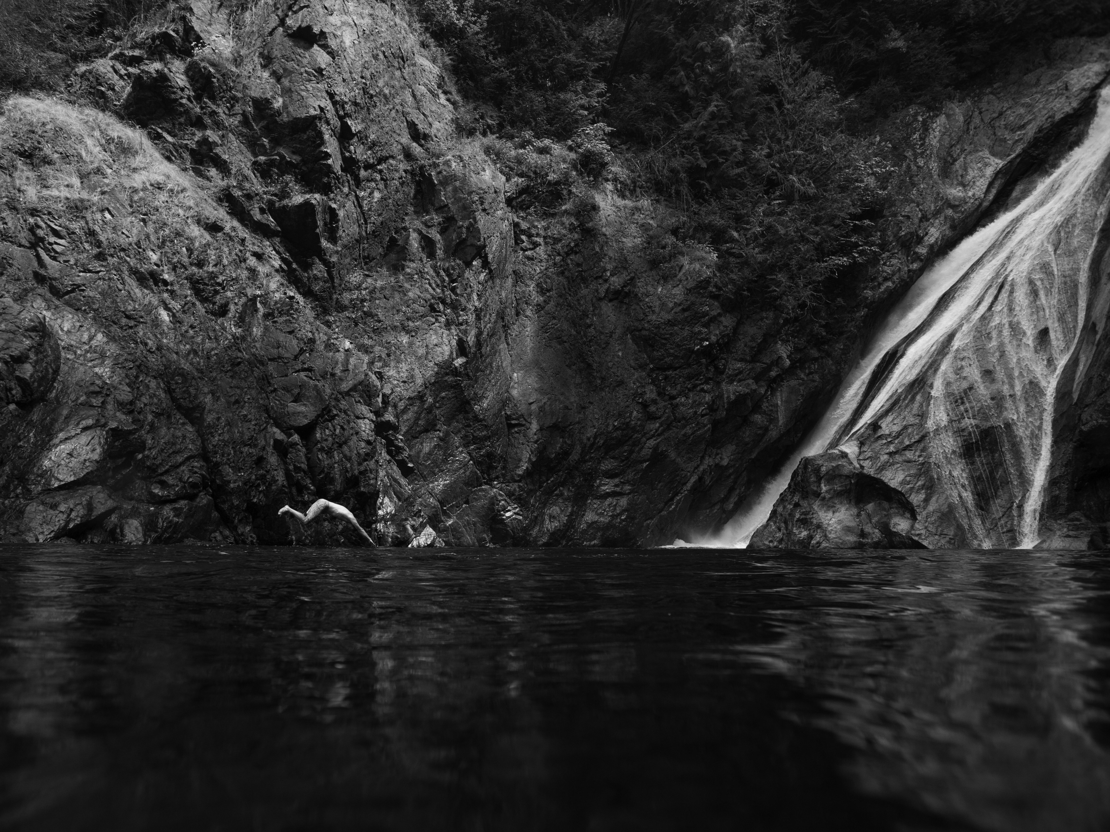 Grayscale photography of flowing waterfall photo – Free Twin falls ...