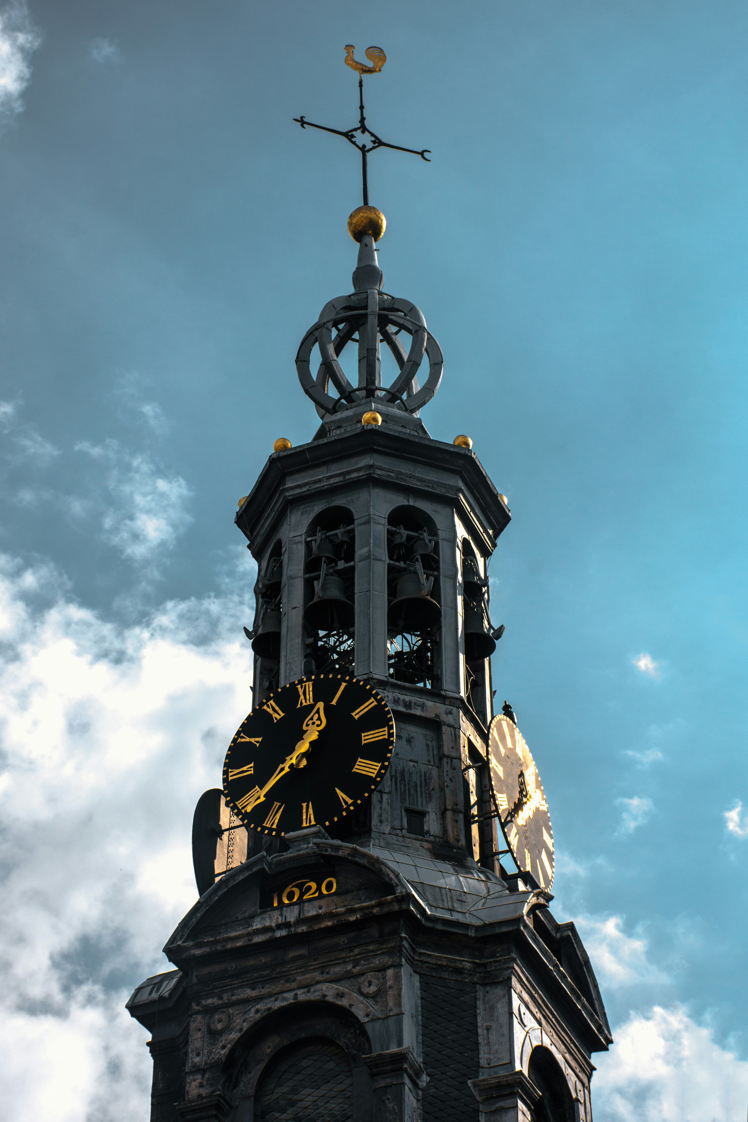 Timekeeper's Crown: A Clock Tower Reaches Into a Cerulean Sky