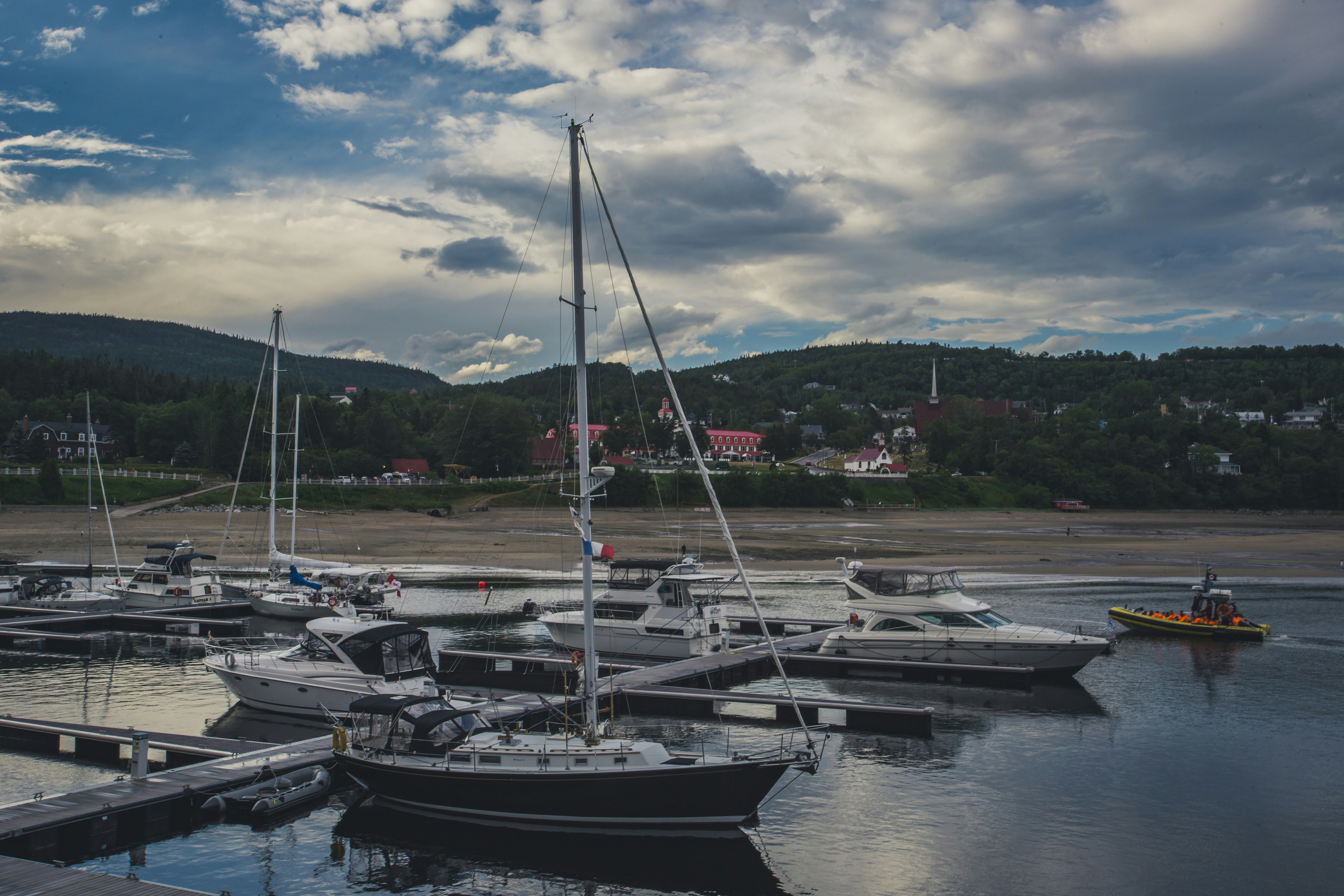 Masts Quietly Repose Over a Calm Marina at Dusk