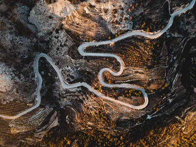Winding Road Through Sunlit Hills