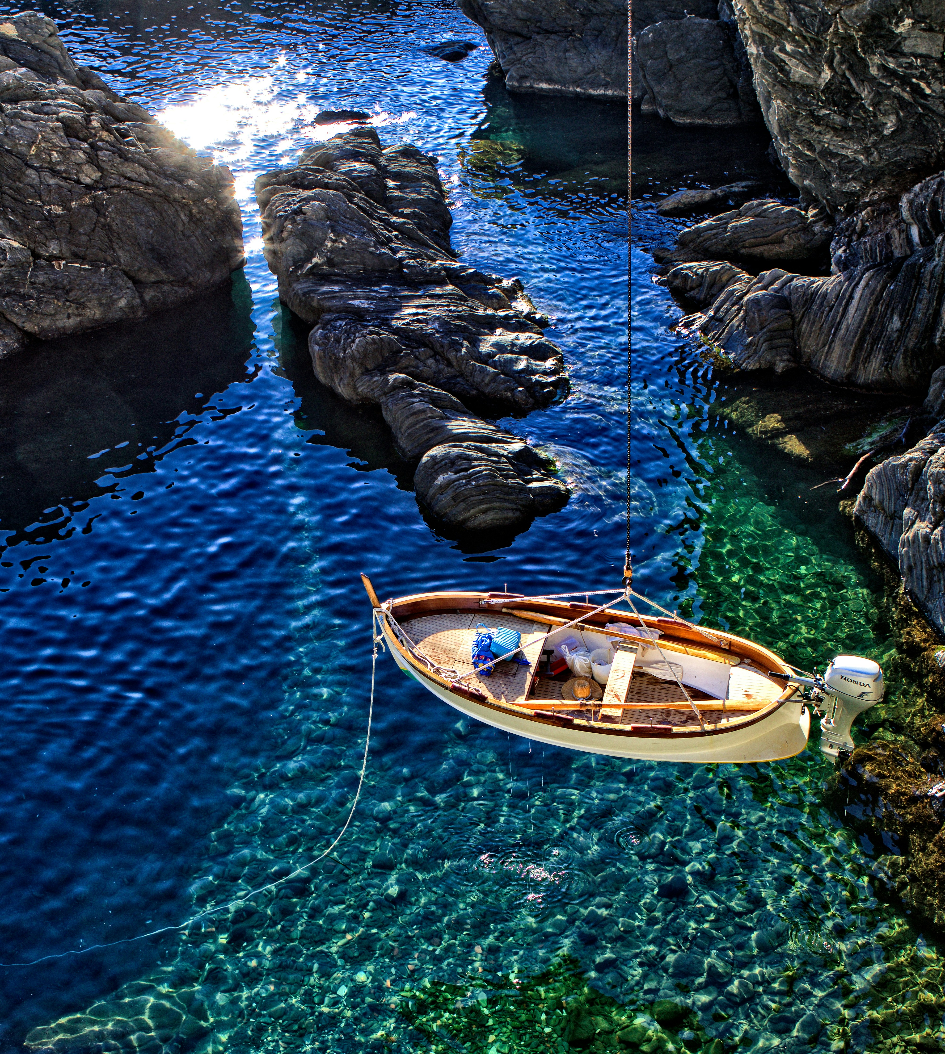 The boat in the air