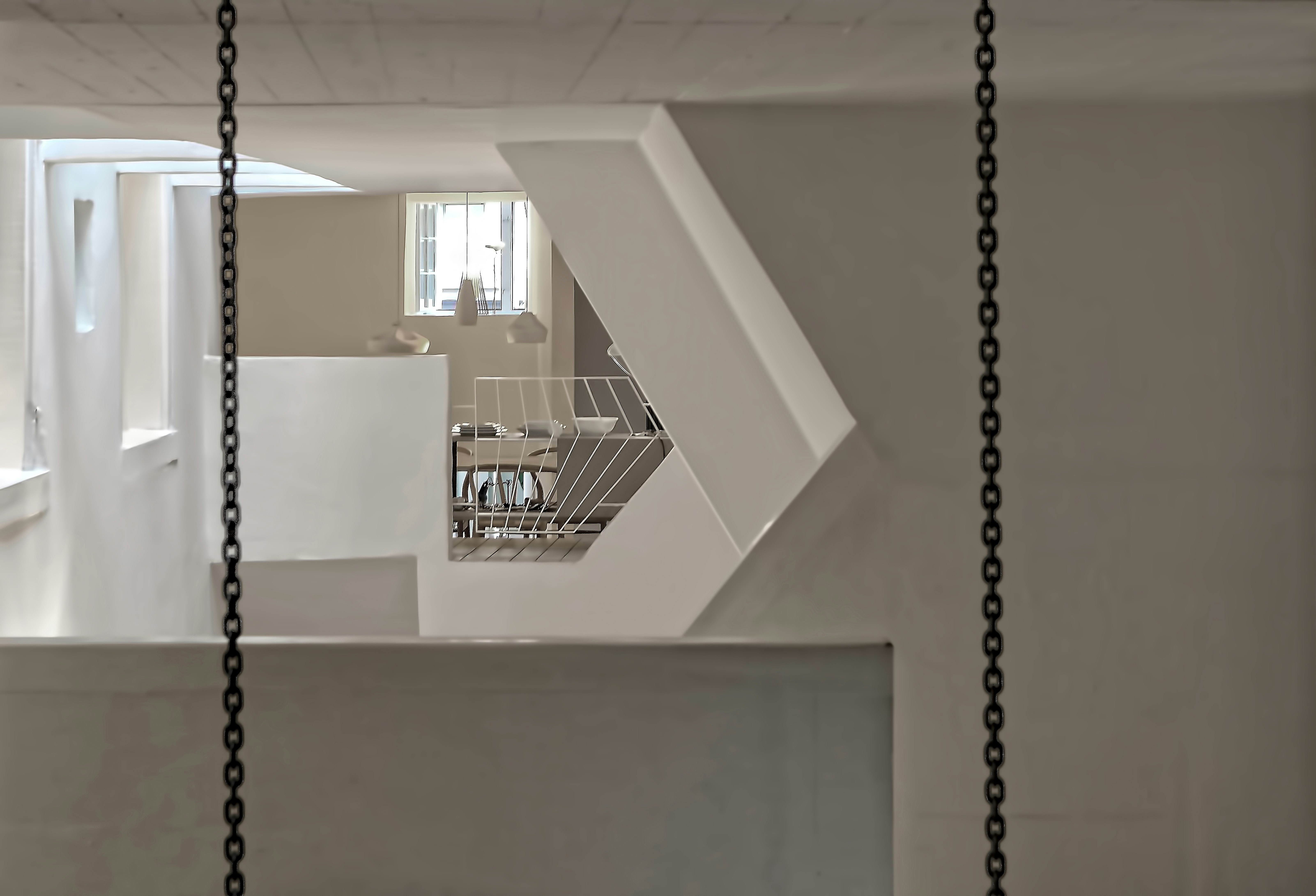 Interior 583 | two gray hanged chains near wall