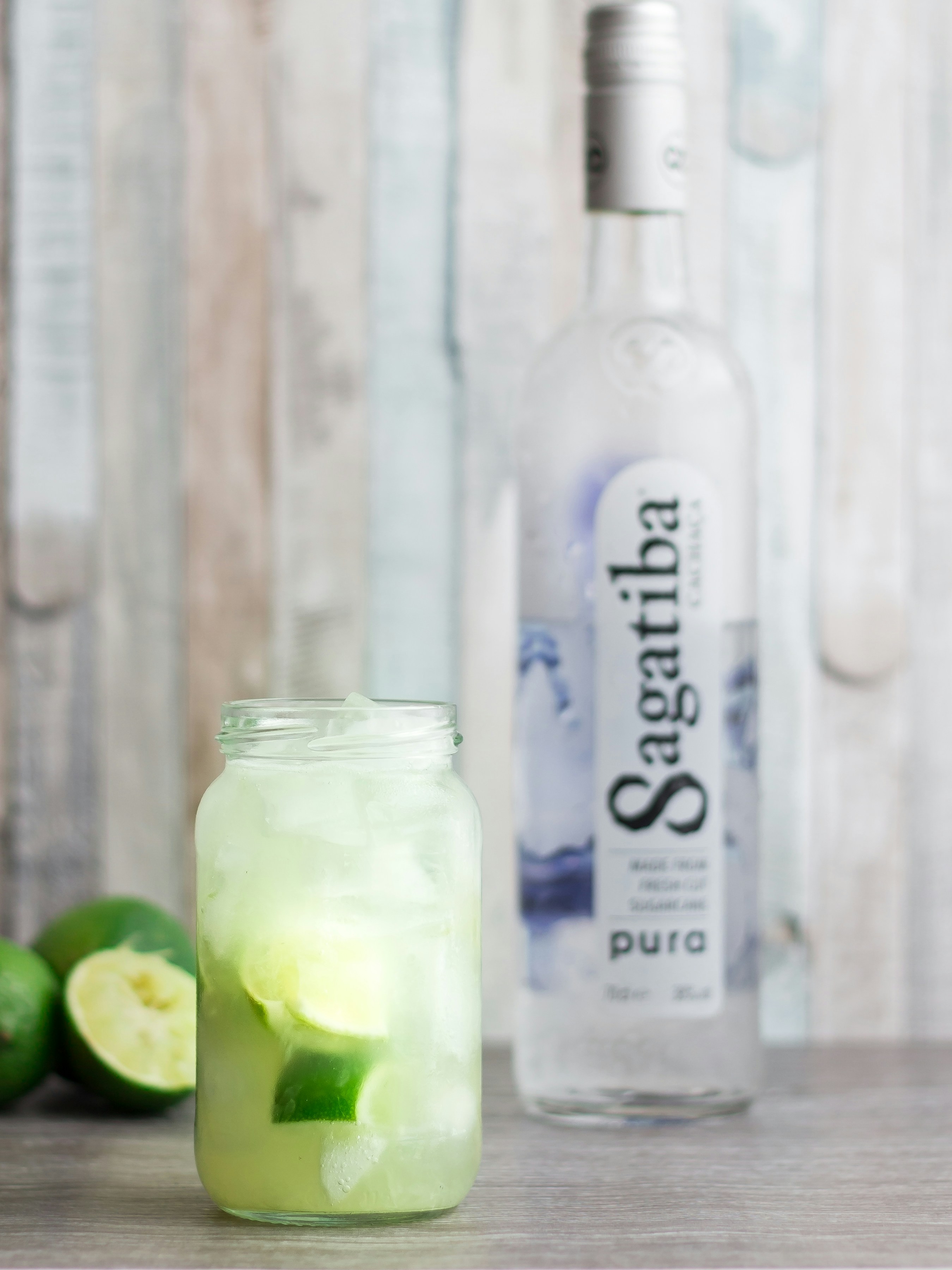 Caipirinha | clear glass mason jar filled with lemon juice