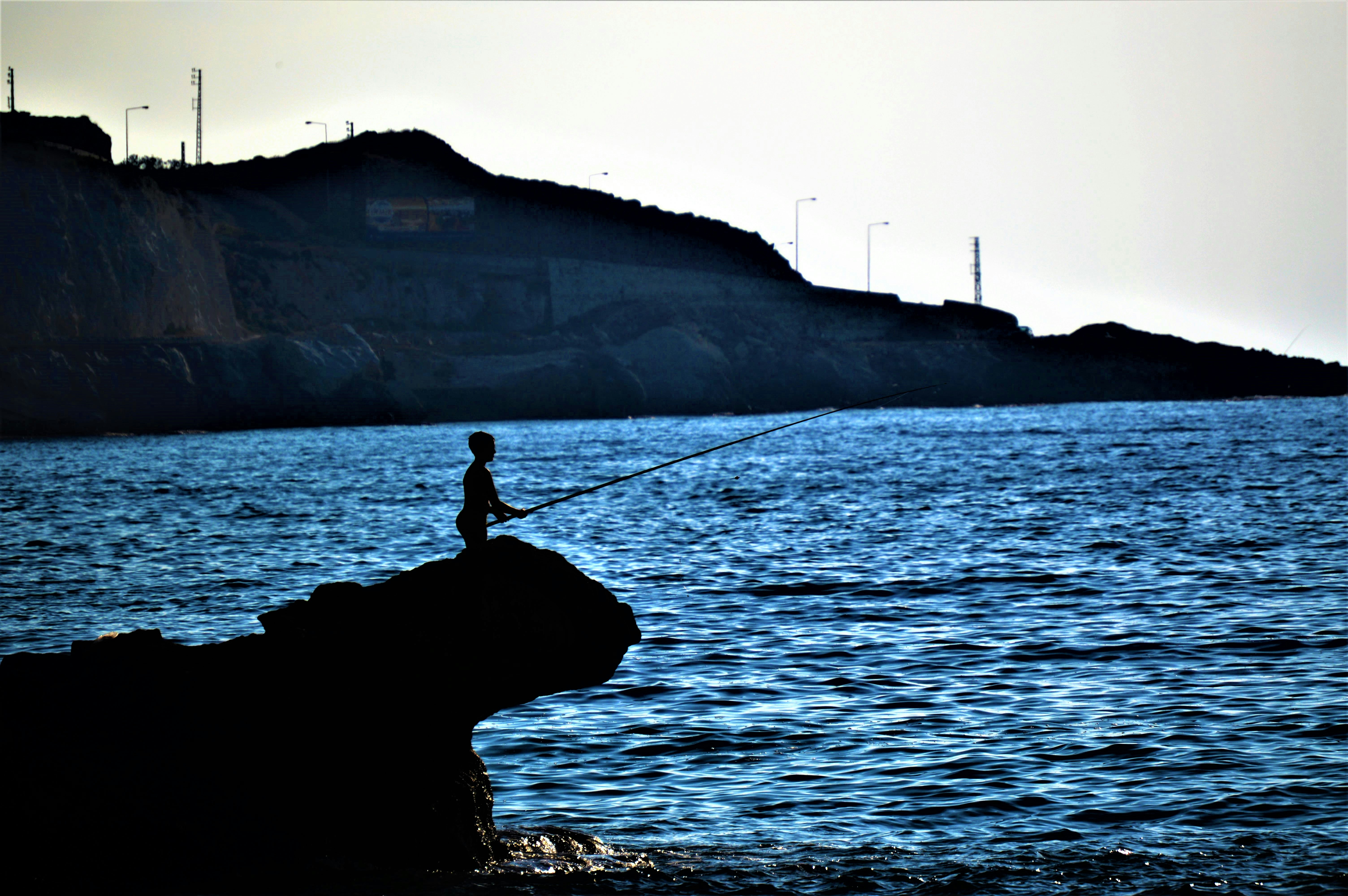 Solitary Angler at the Edge of Dusk