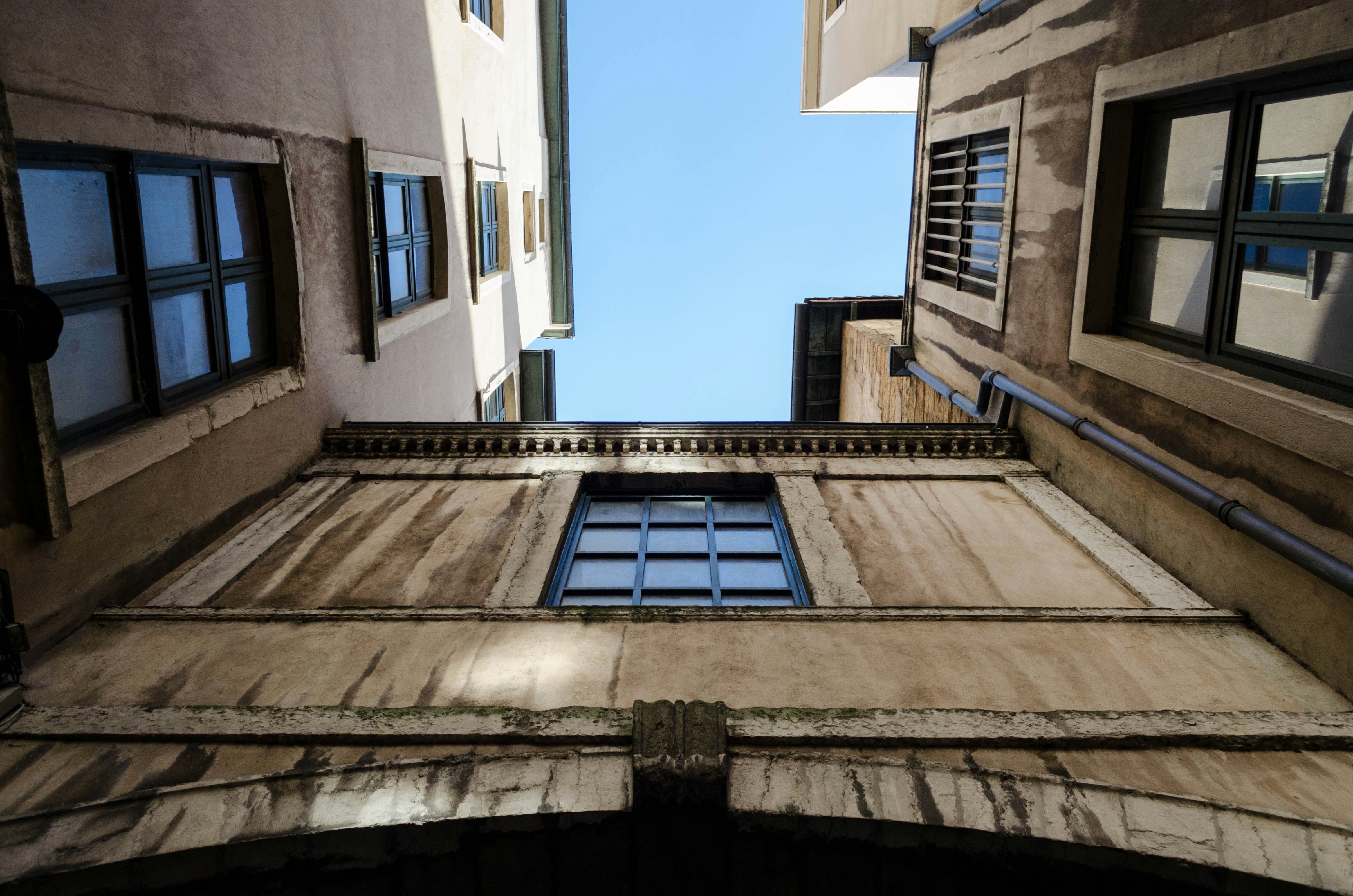 worm's-eye view of concrete buildings