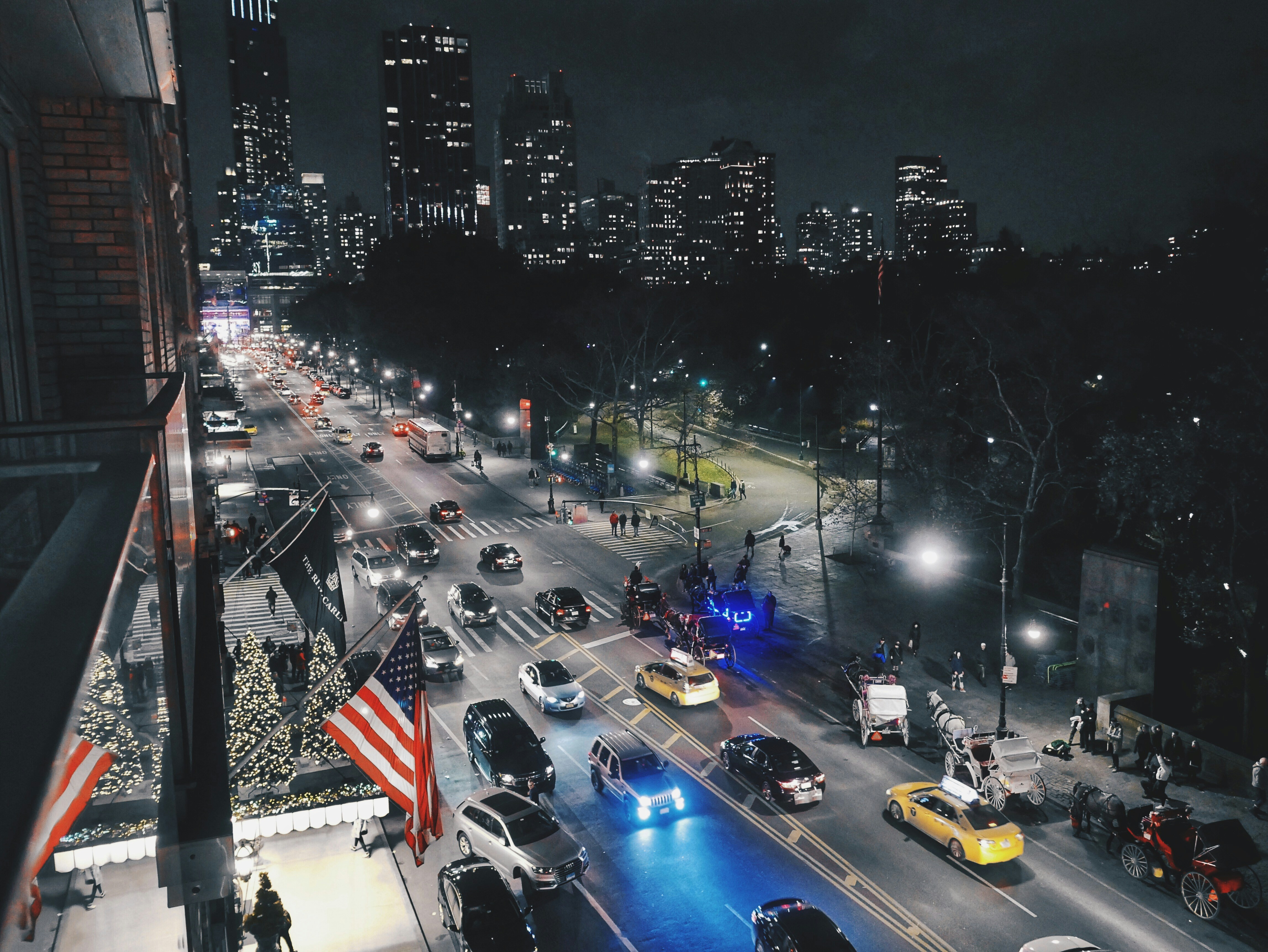 Neon Pulse on a Nighttime City Corridor