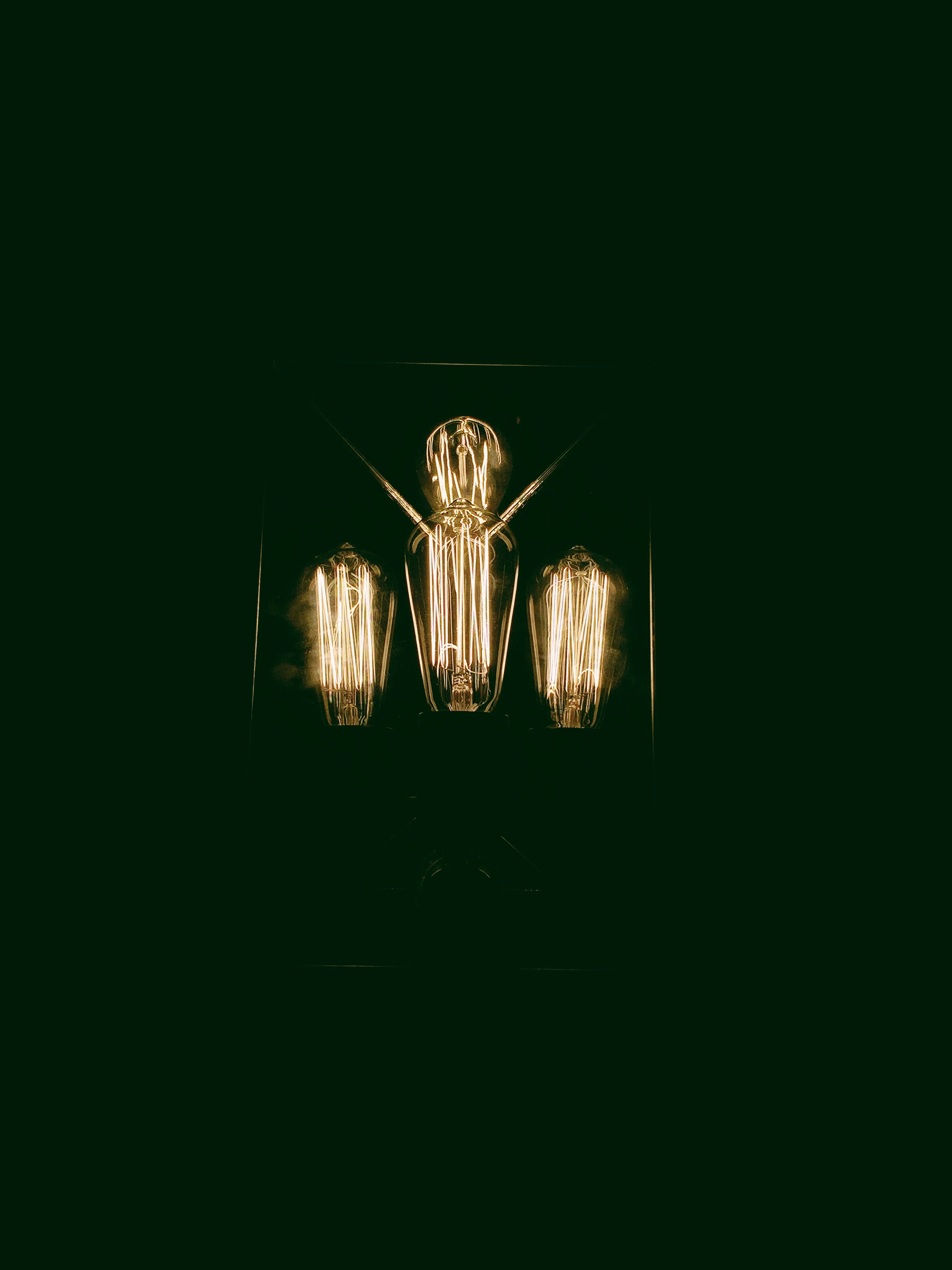 Illuminated Trio in the Dark