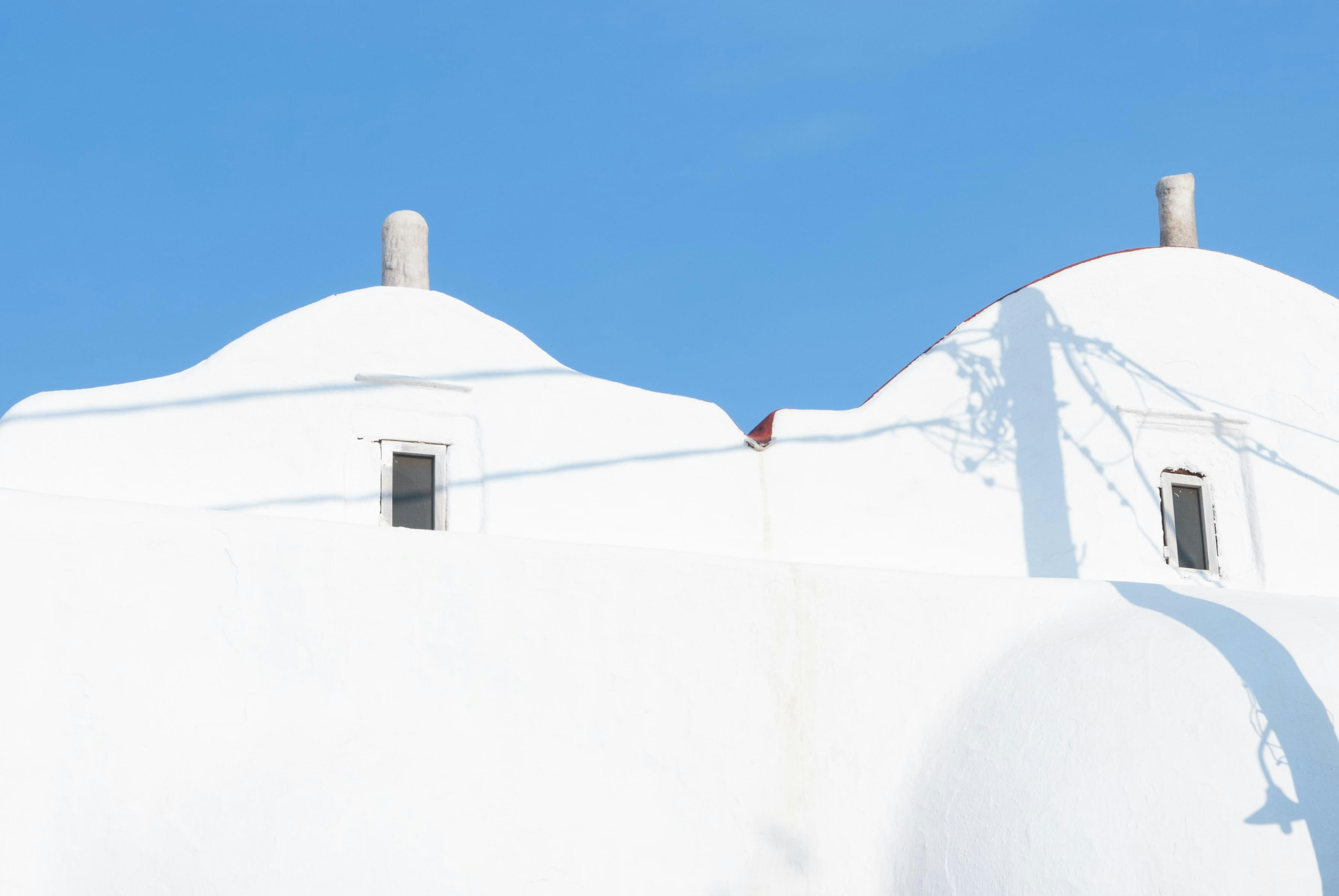 Cycladic White Domes under a Cerulean Sky