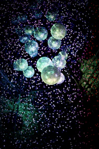 Celestial Orbs in a Dazzling Light Show