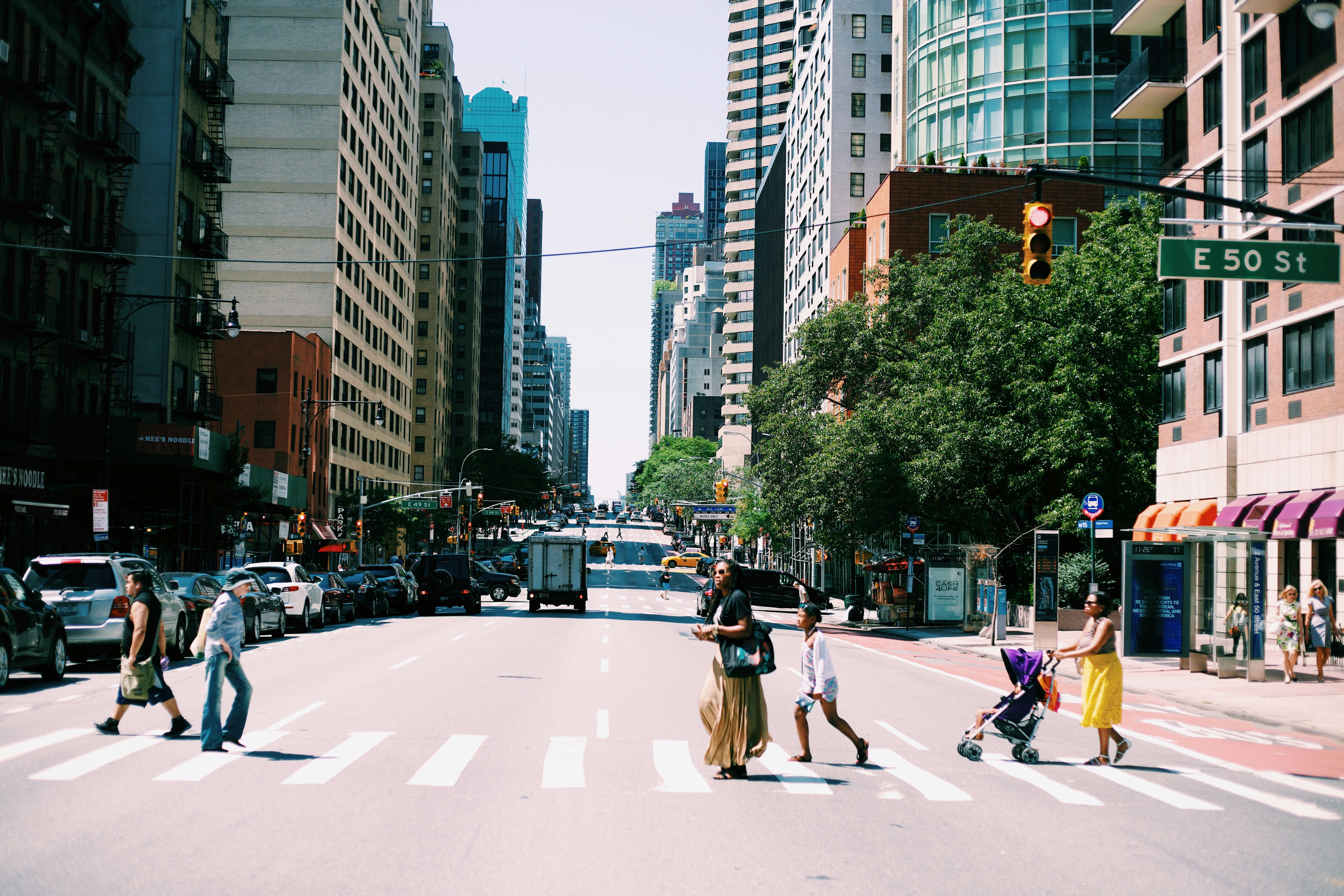 New York | people crossing pedestrian lane