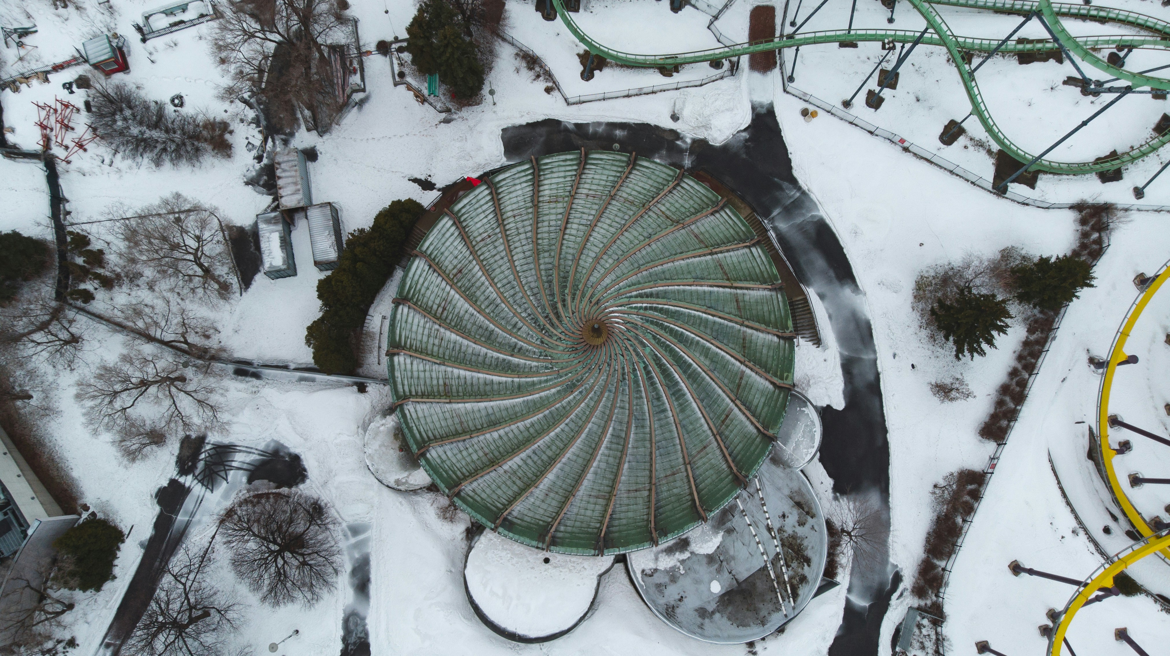 Spiral Dome Amid Winter's Embrace