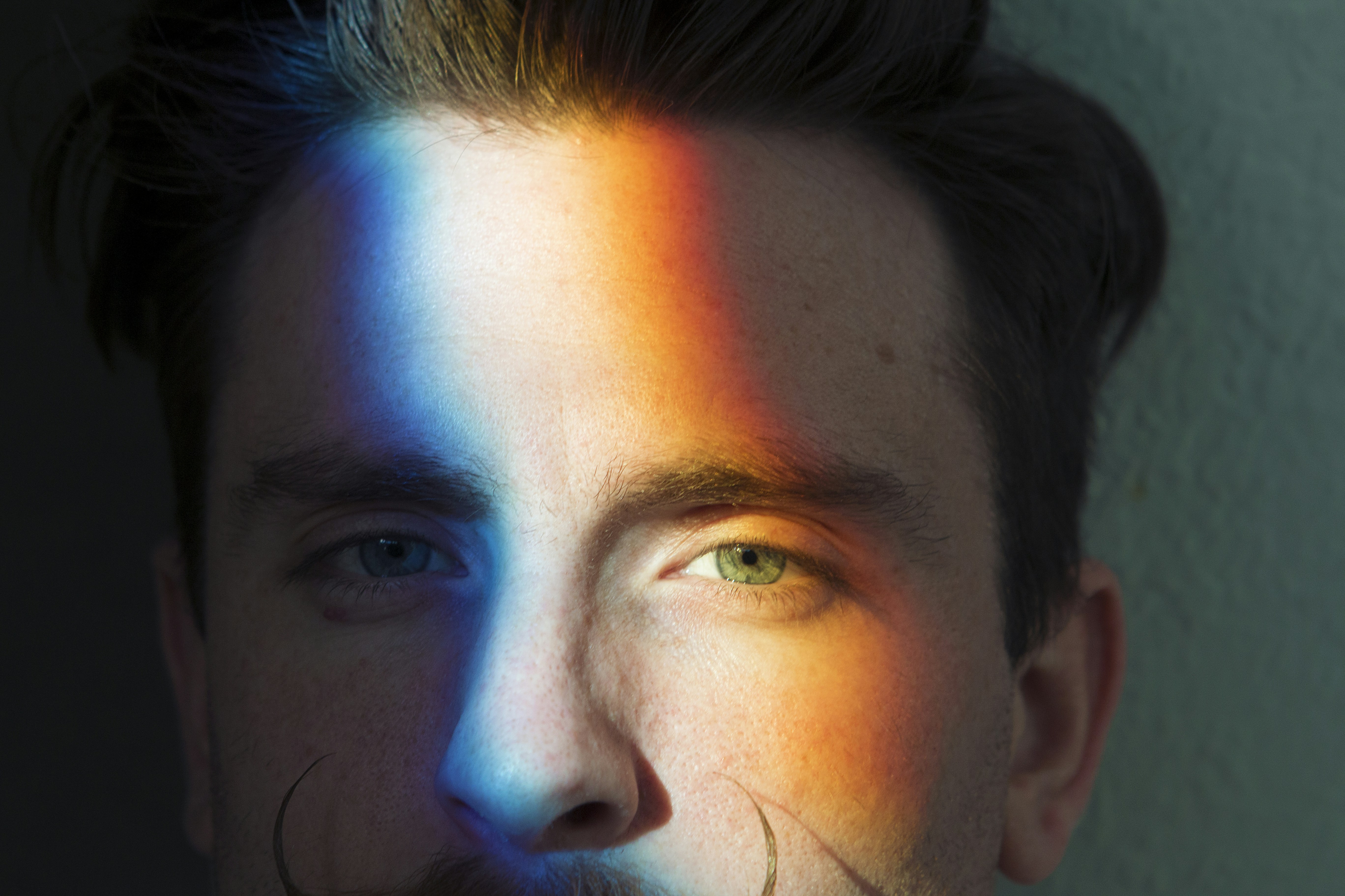 Closeup photo of man's face with light reflections photo – Free Face ...