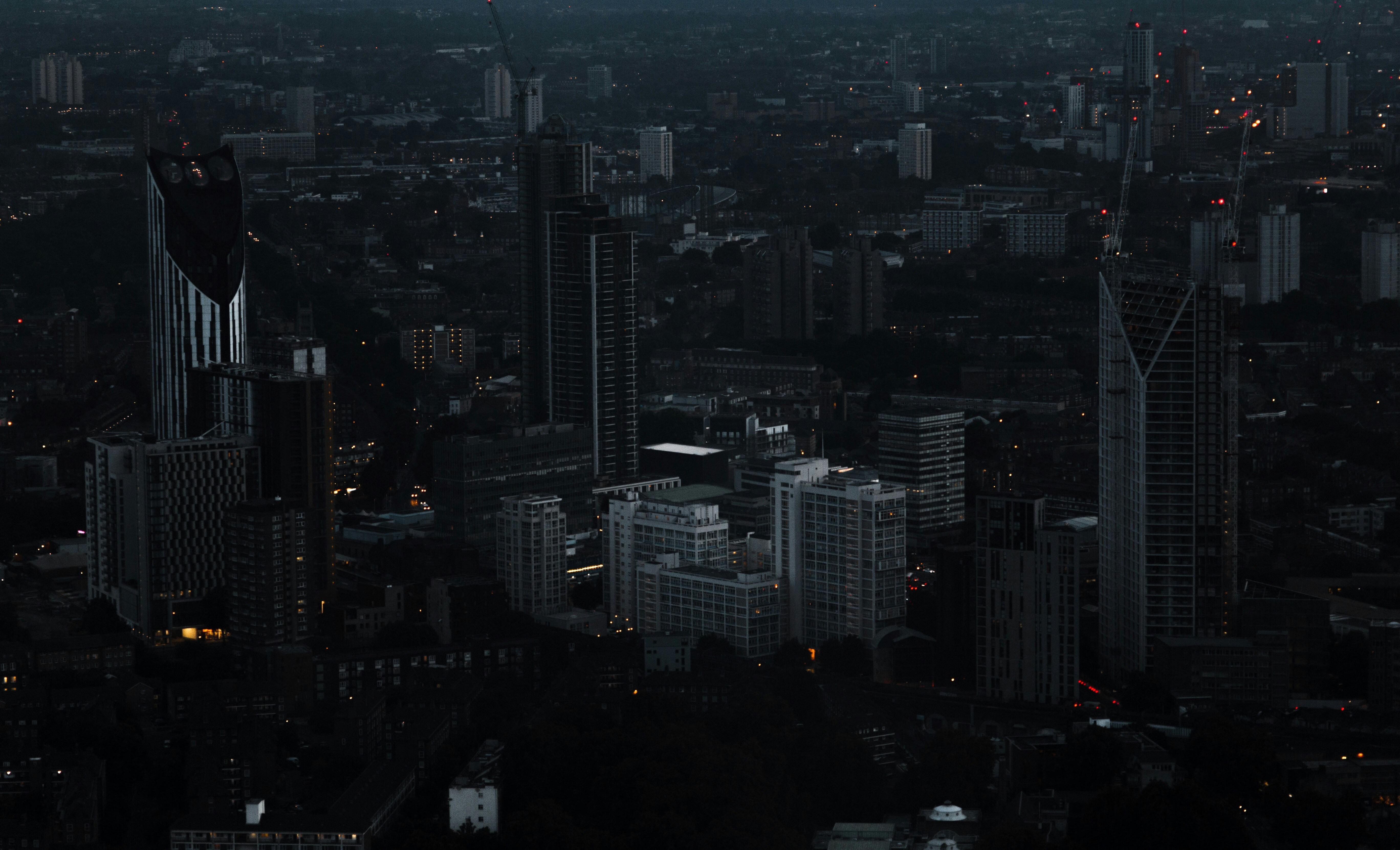 London at night | cityscape view of high-rise buildings