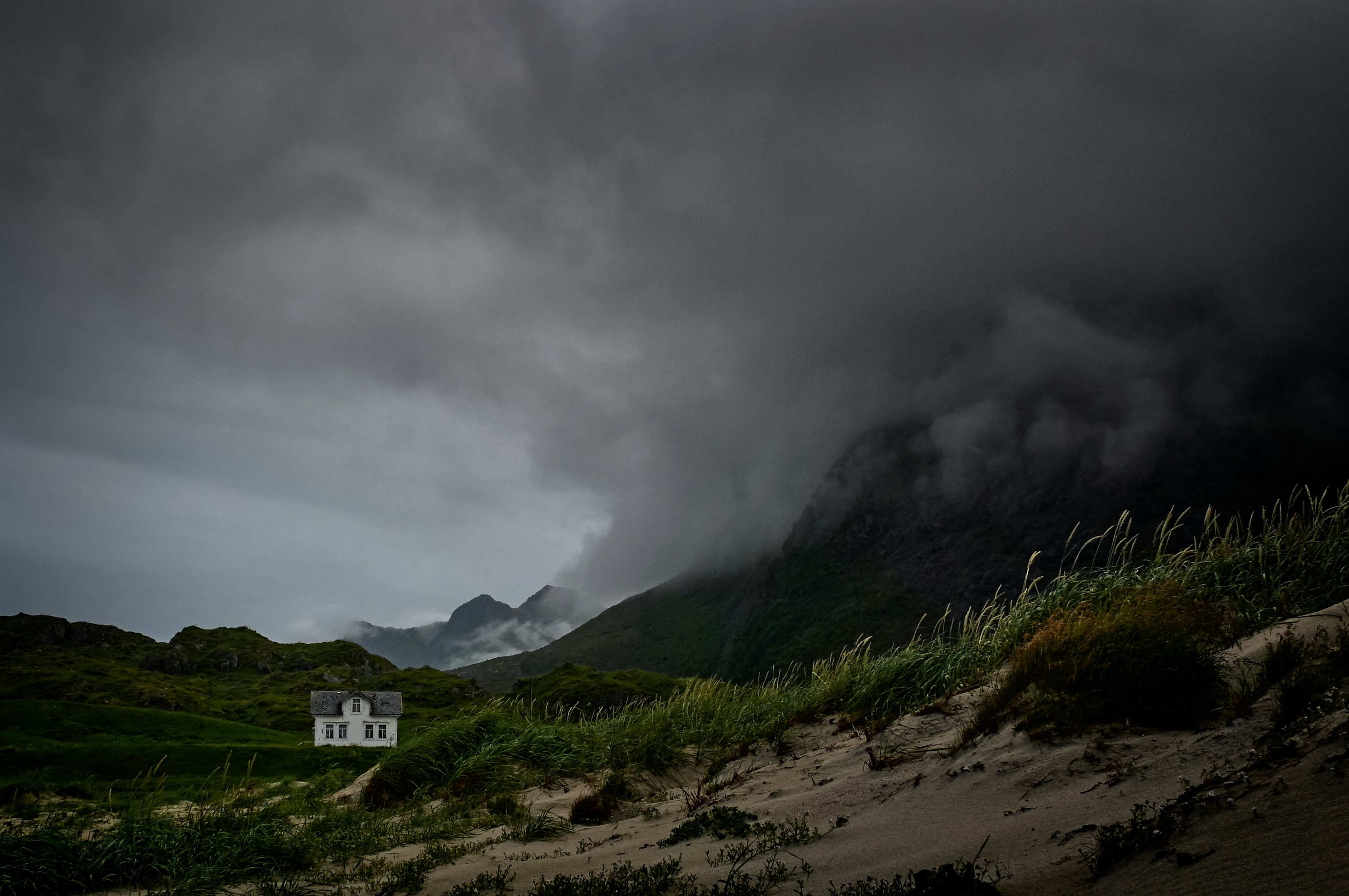 Stormy | mountain covering with smoke