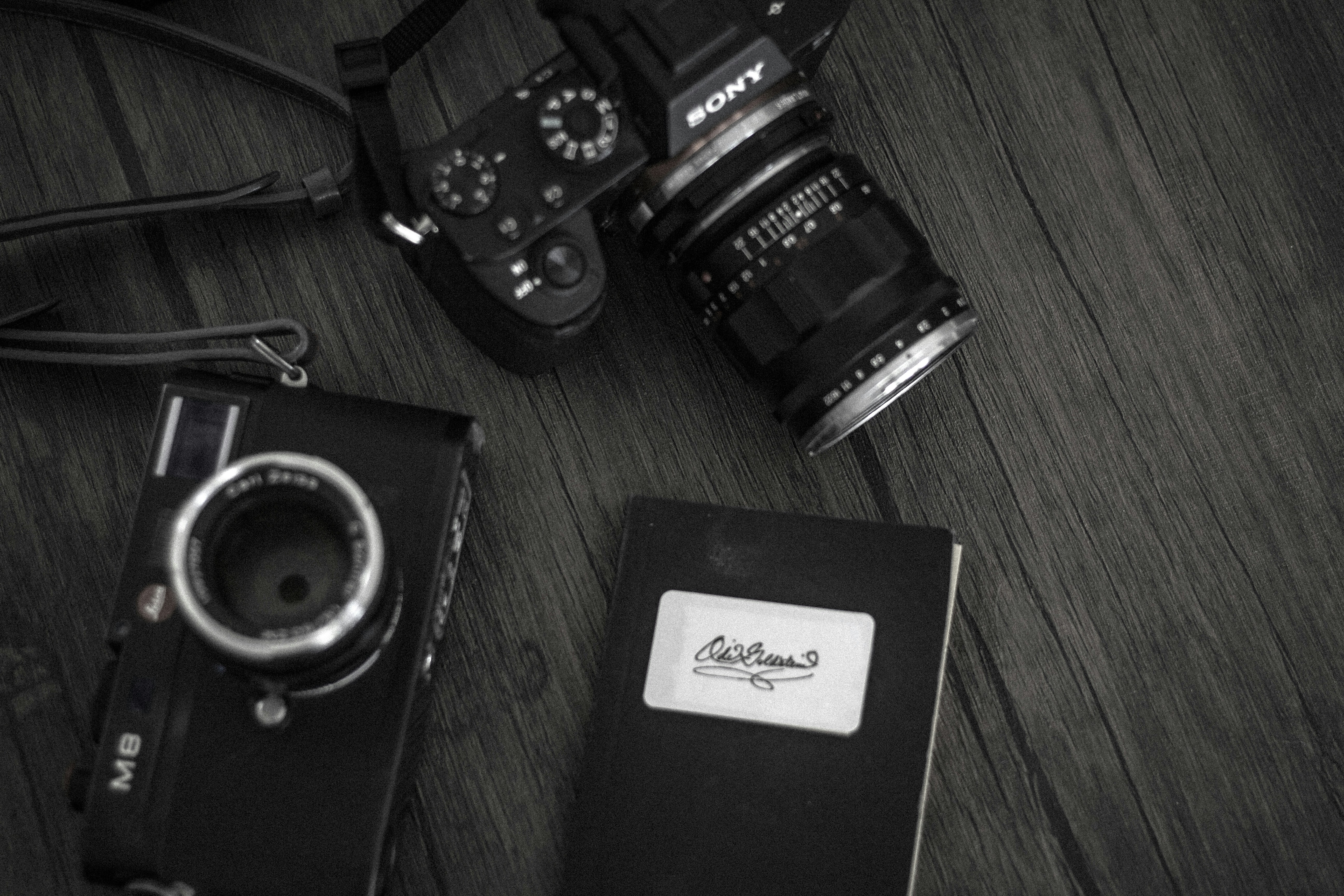 Two DSLR cameras in grayscale photography photo – Free Camera Image on ...