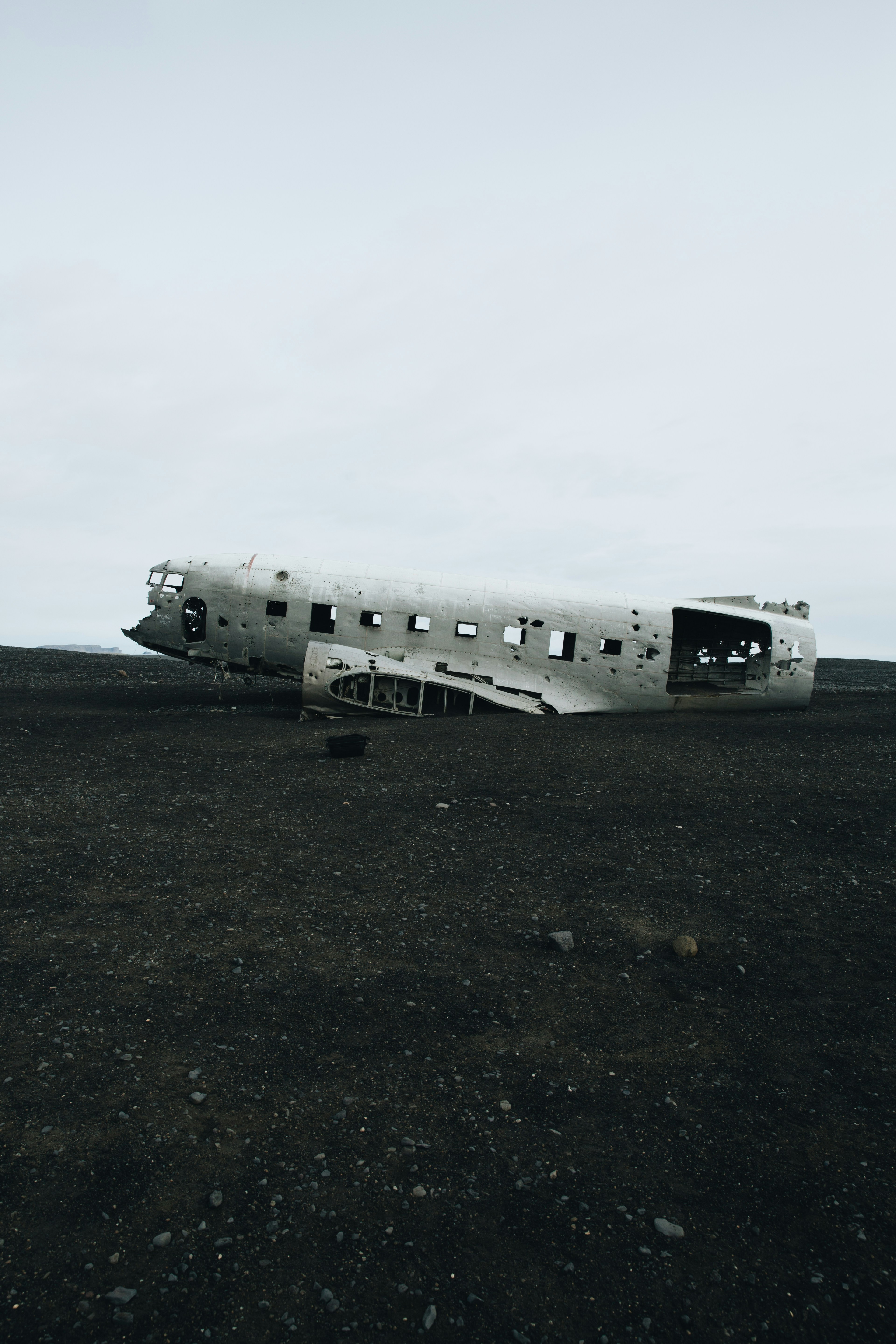Wrecked white plane on plain area at daytime photo – Free Travel Image ...
