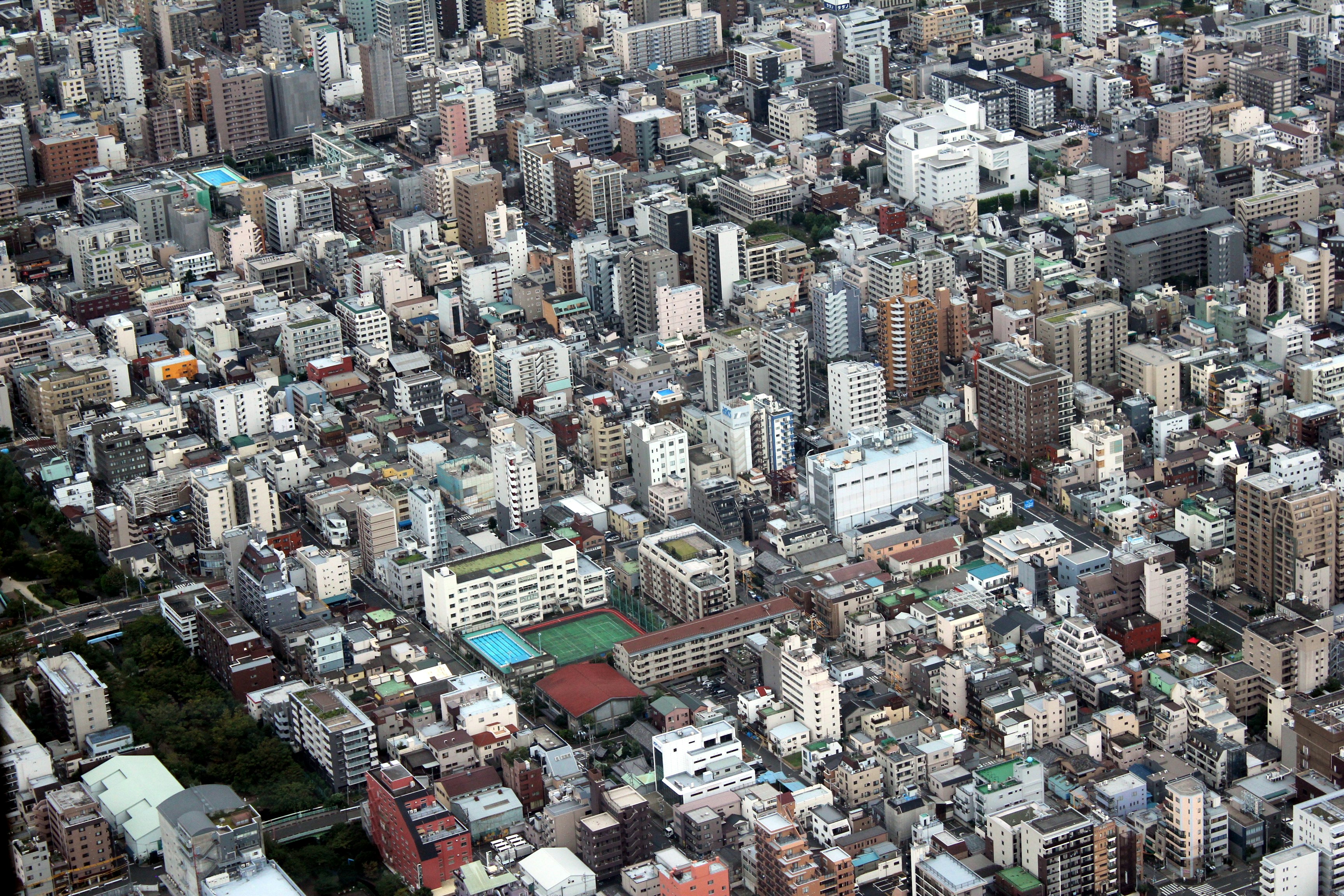 Aerial photo of assorted-color concrete city high rise buildings photo ...