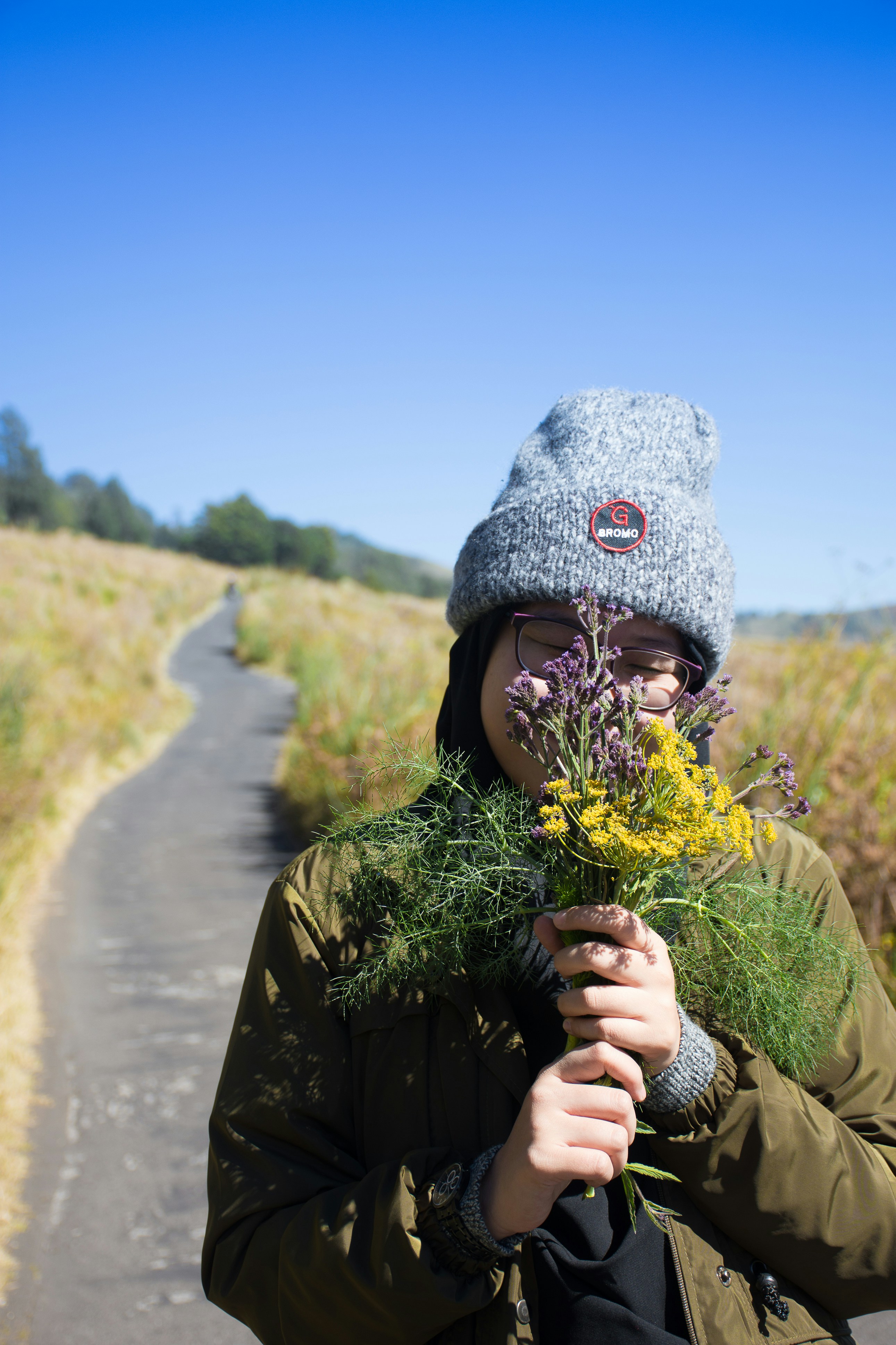 Whimsical Wanderer on a Sunlit Path