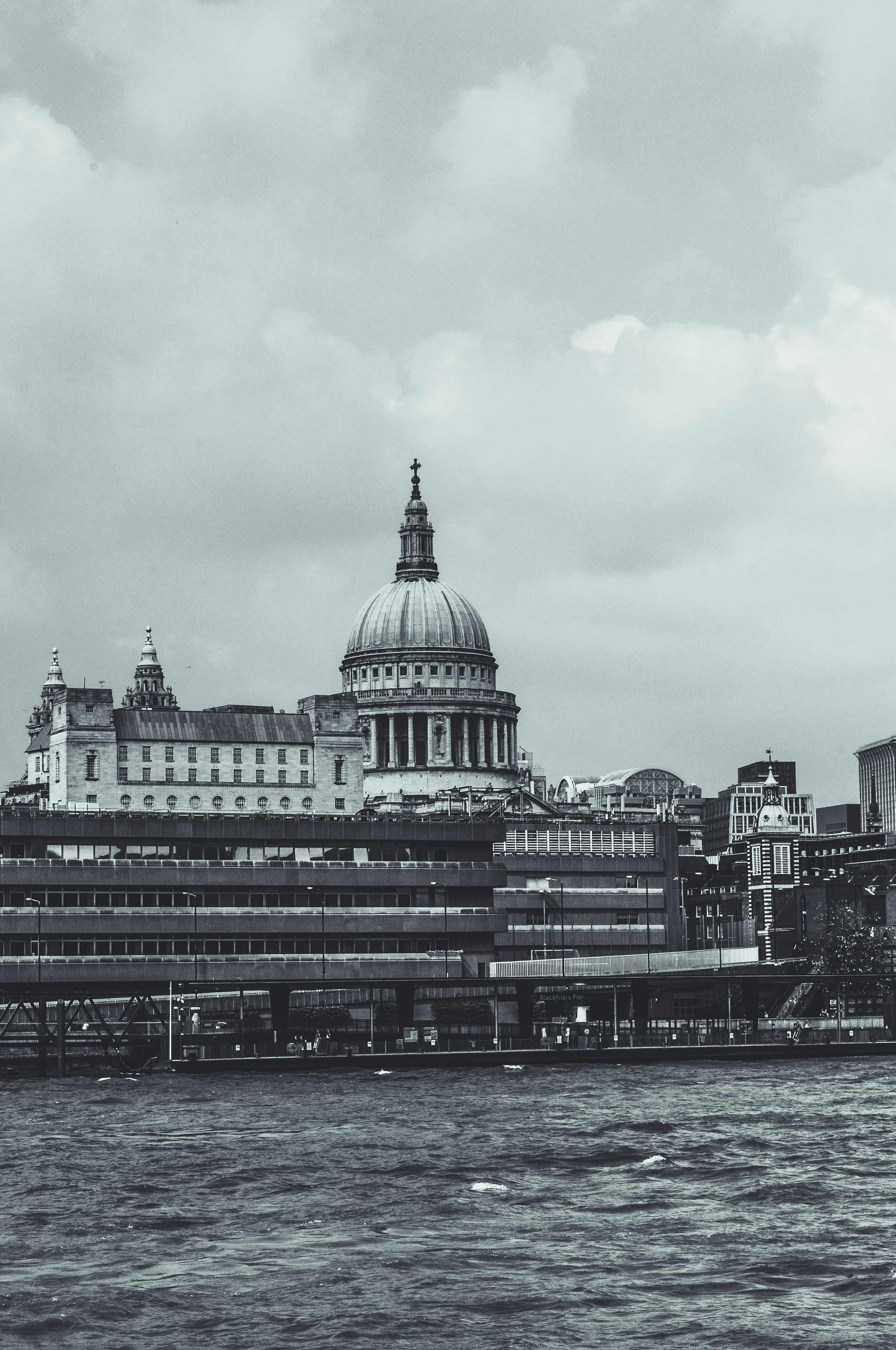 Domed Quiet Over the Thames: A Monochrome City Moment