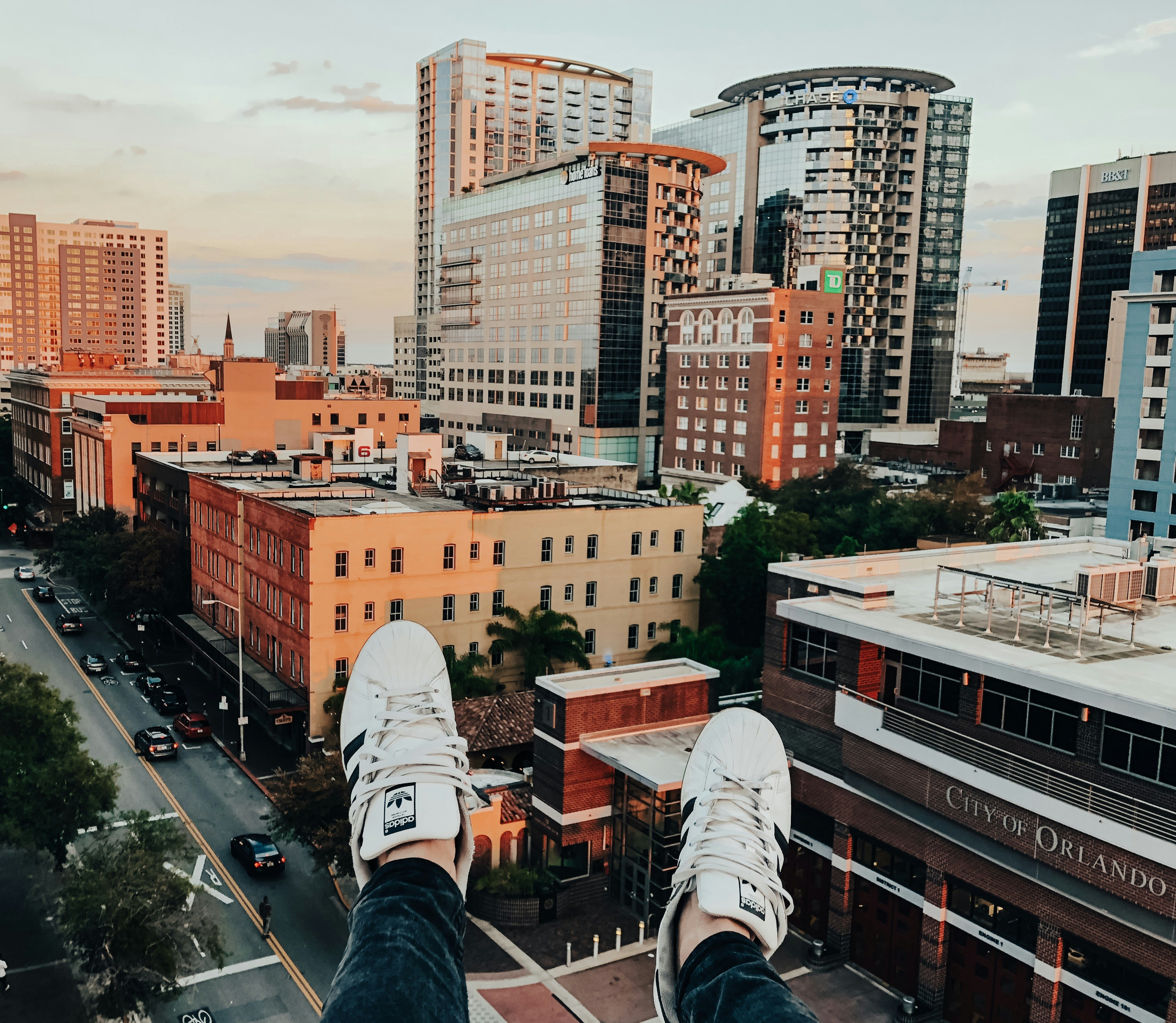 Feet Over the City: A Rooftop Perspective from Above Orlando