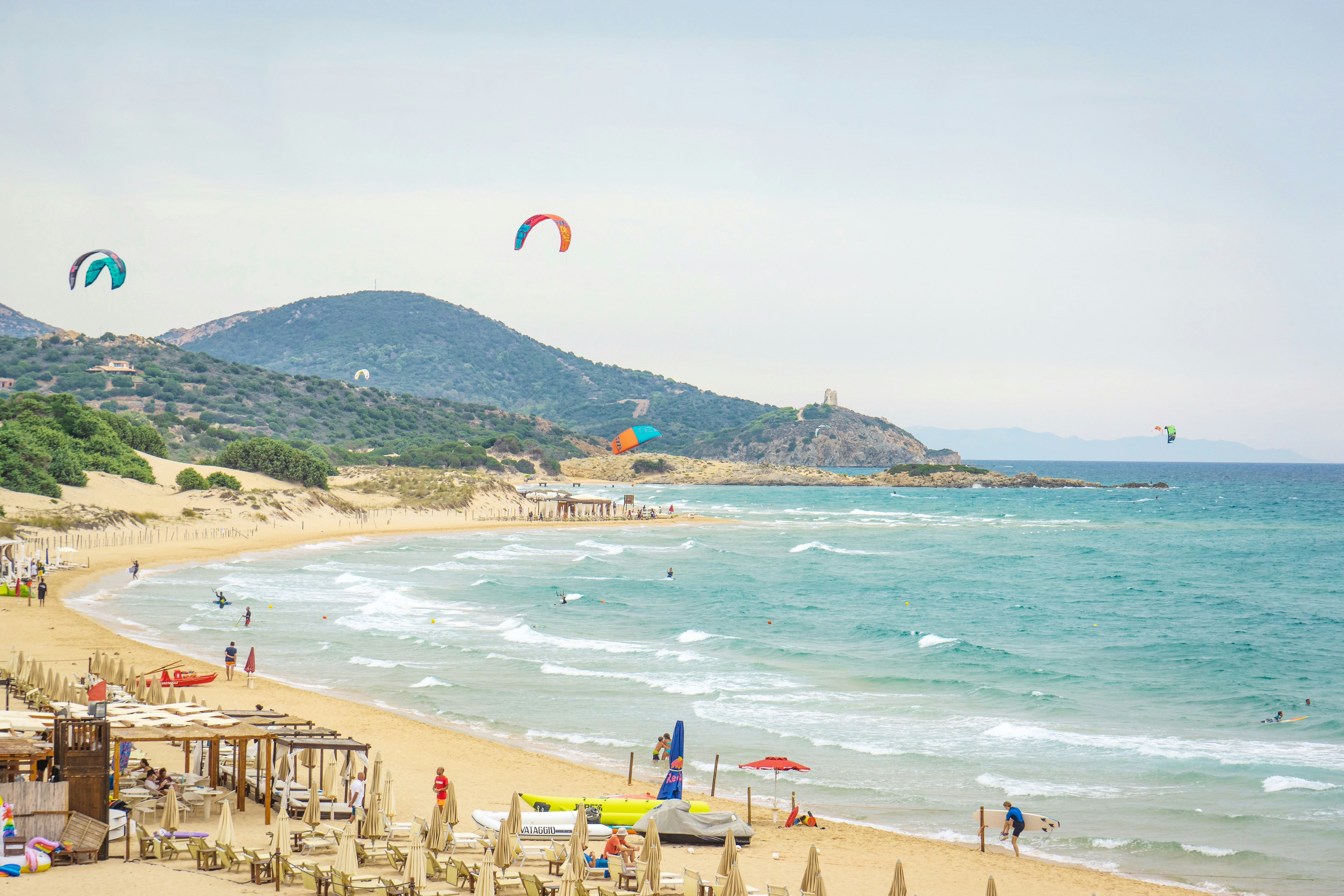 Kite Surfers Dance Along the Serene Shoreline