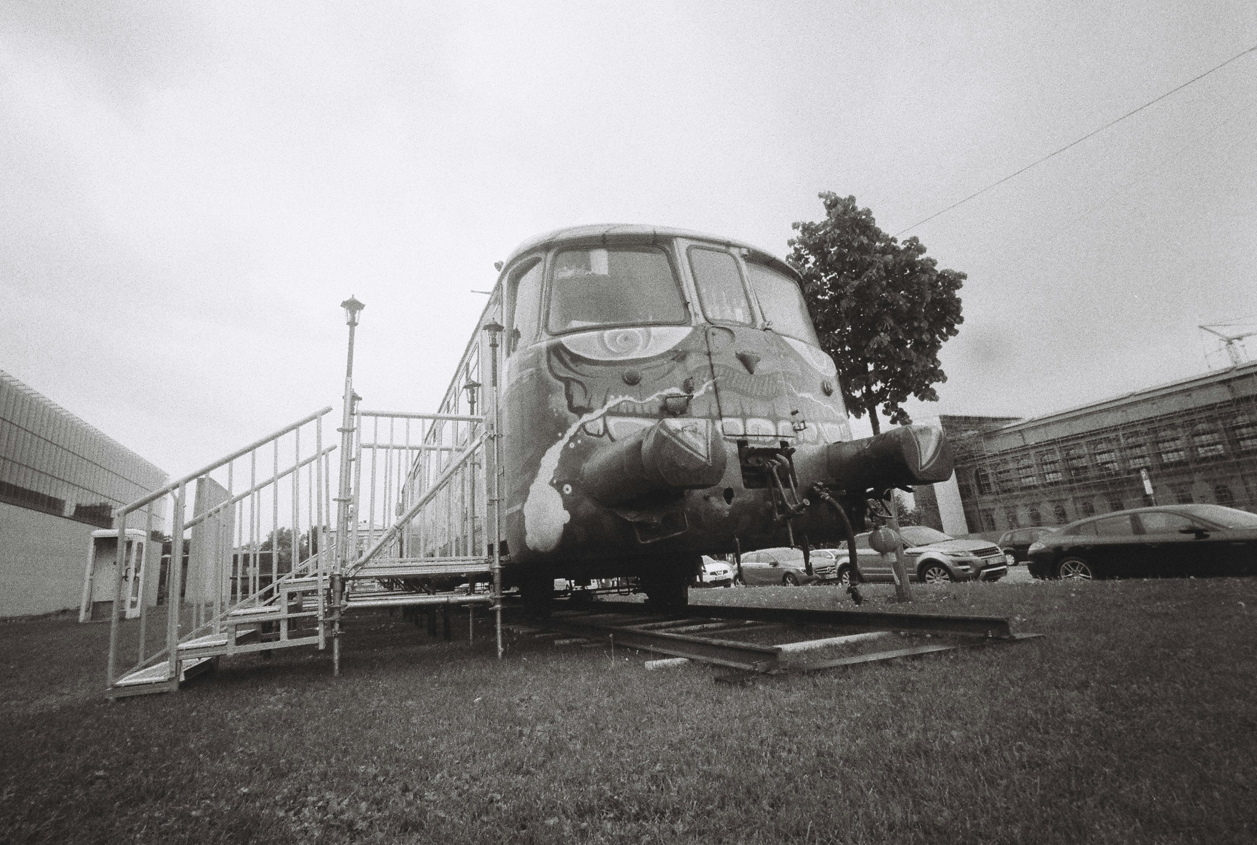 Lonely Nose Cone: A Vintage Locomotive’s Quiet Stand