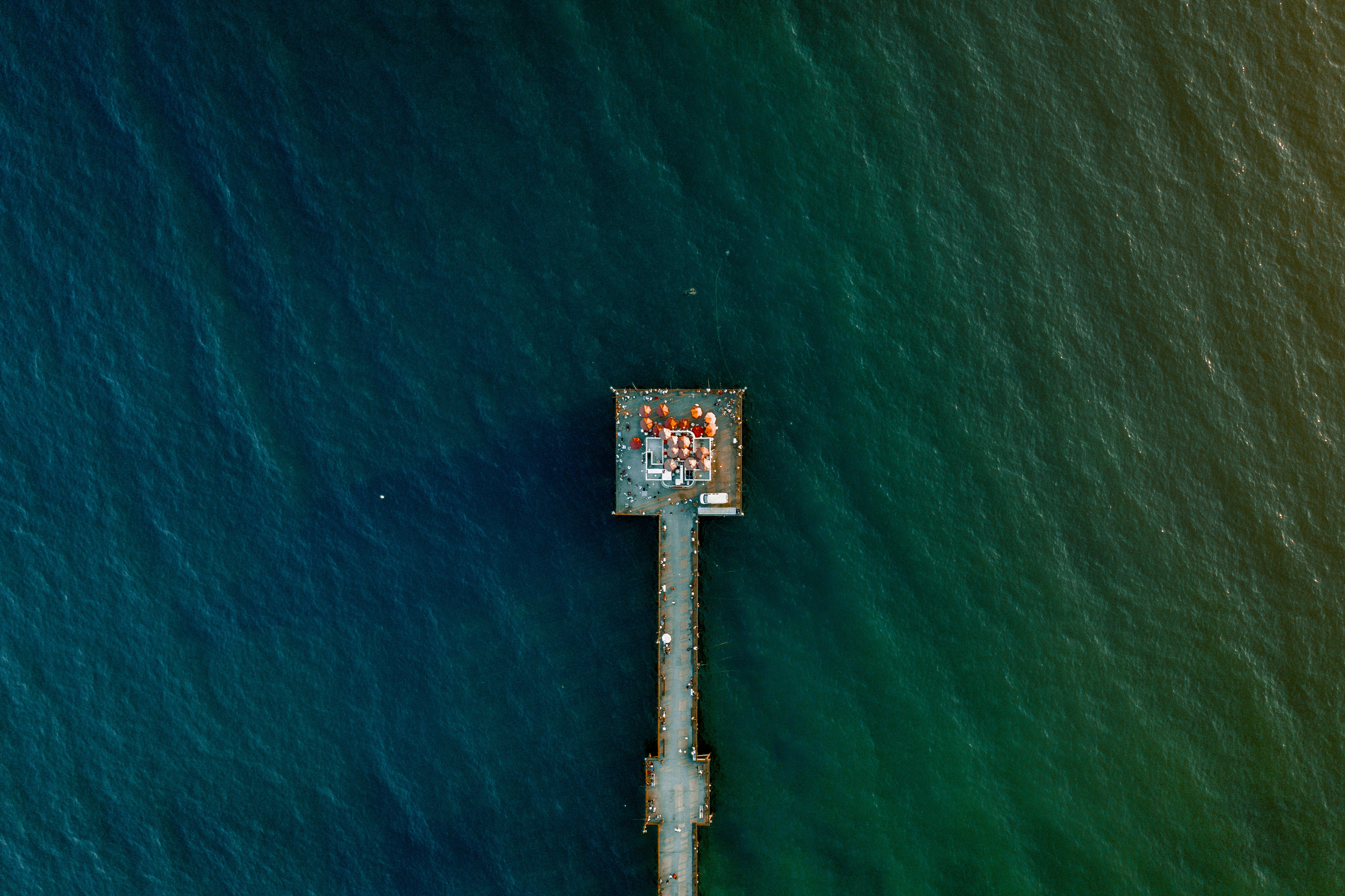 Aerial photo of dock above body of water photo – Free Grey Image on ...