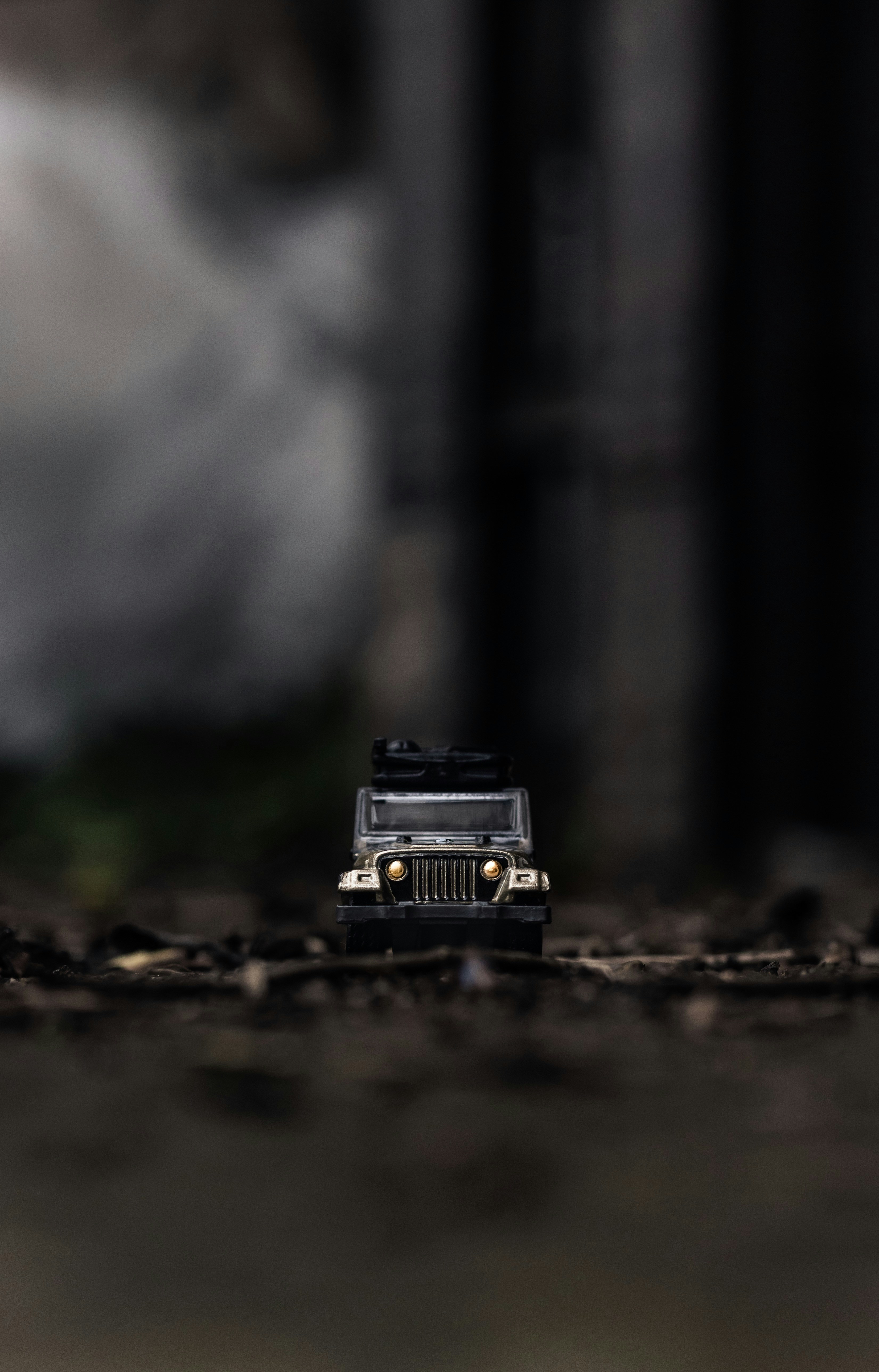 Miniature Jeep on a Rainy Trail: A Tiny Expedition