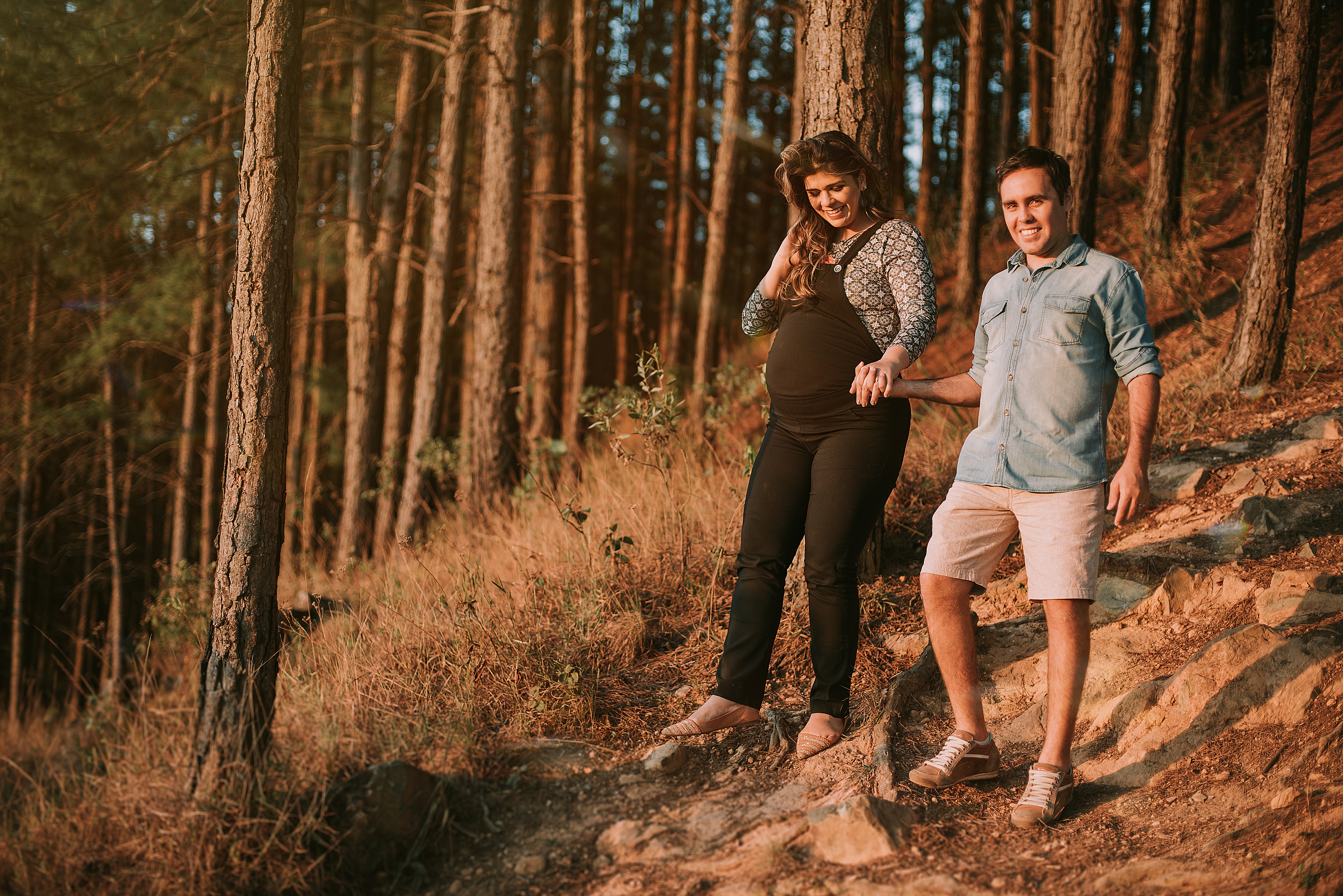 Golden Hour Stroll in the Pines