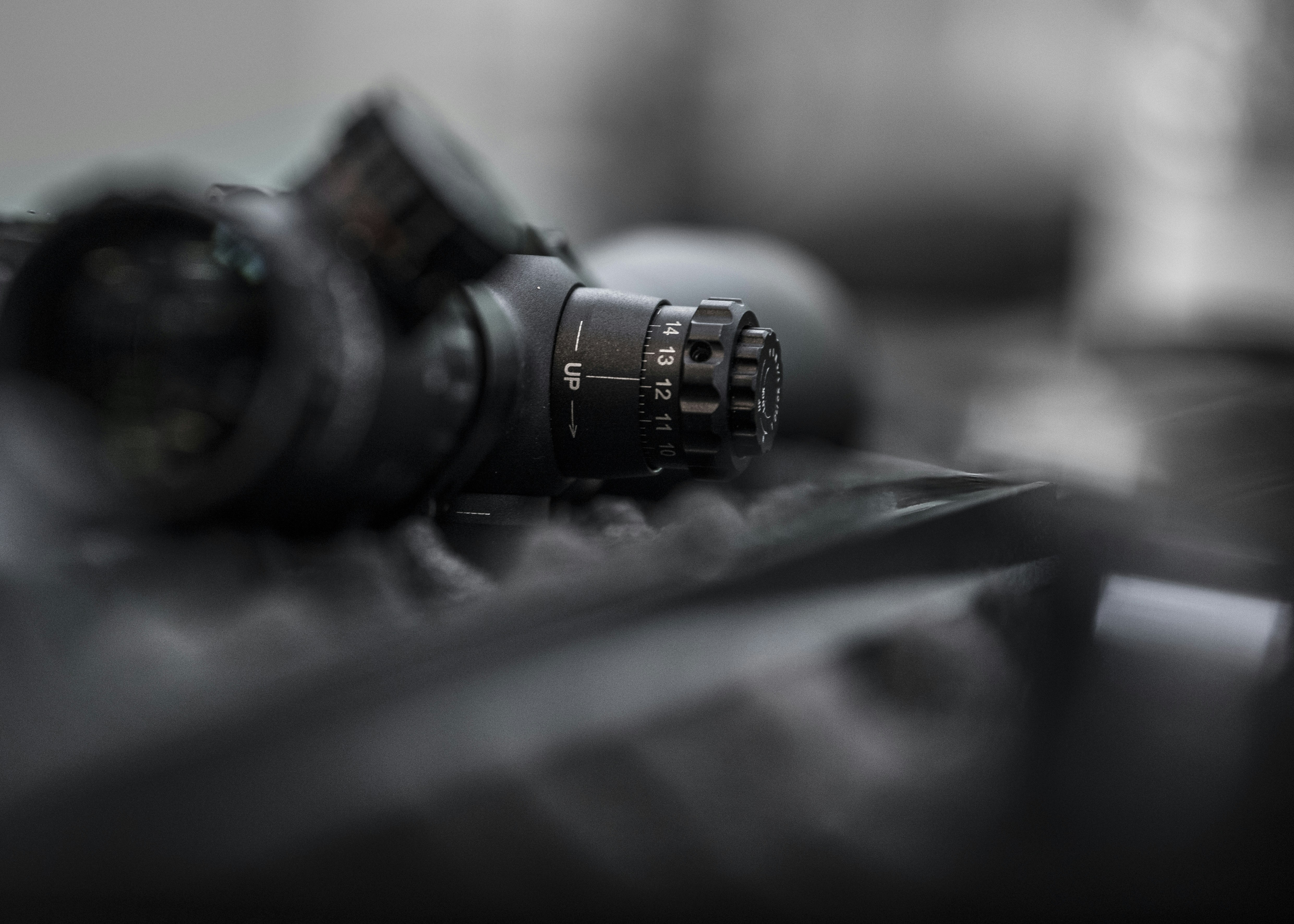 Black rifle scope on selective focus photography photo – Free Grey ...