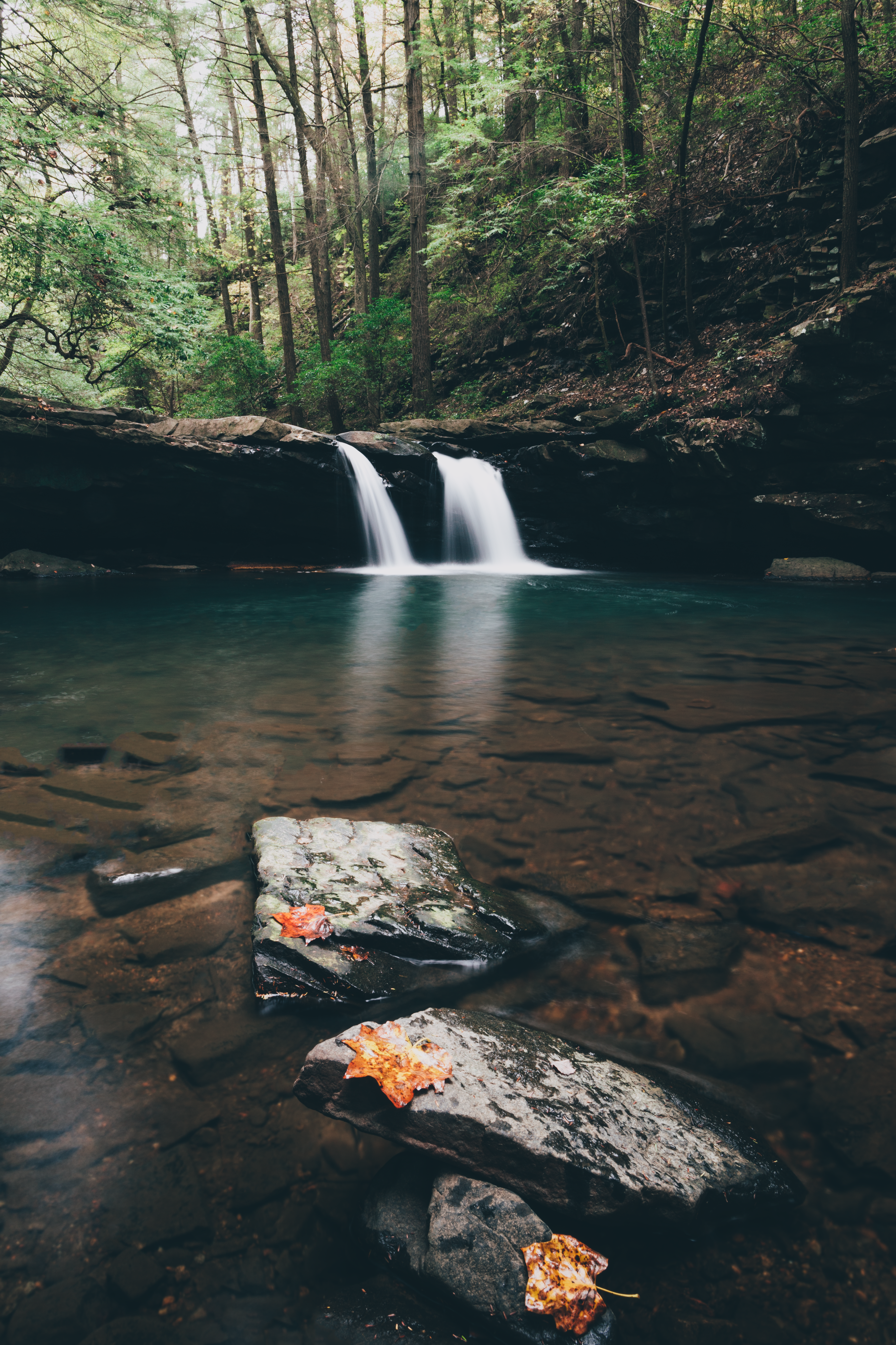Black rock formation in calm body of water photo – Free Tennessee Image ...