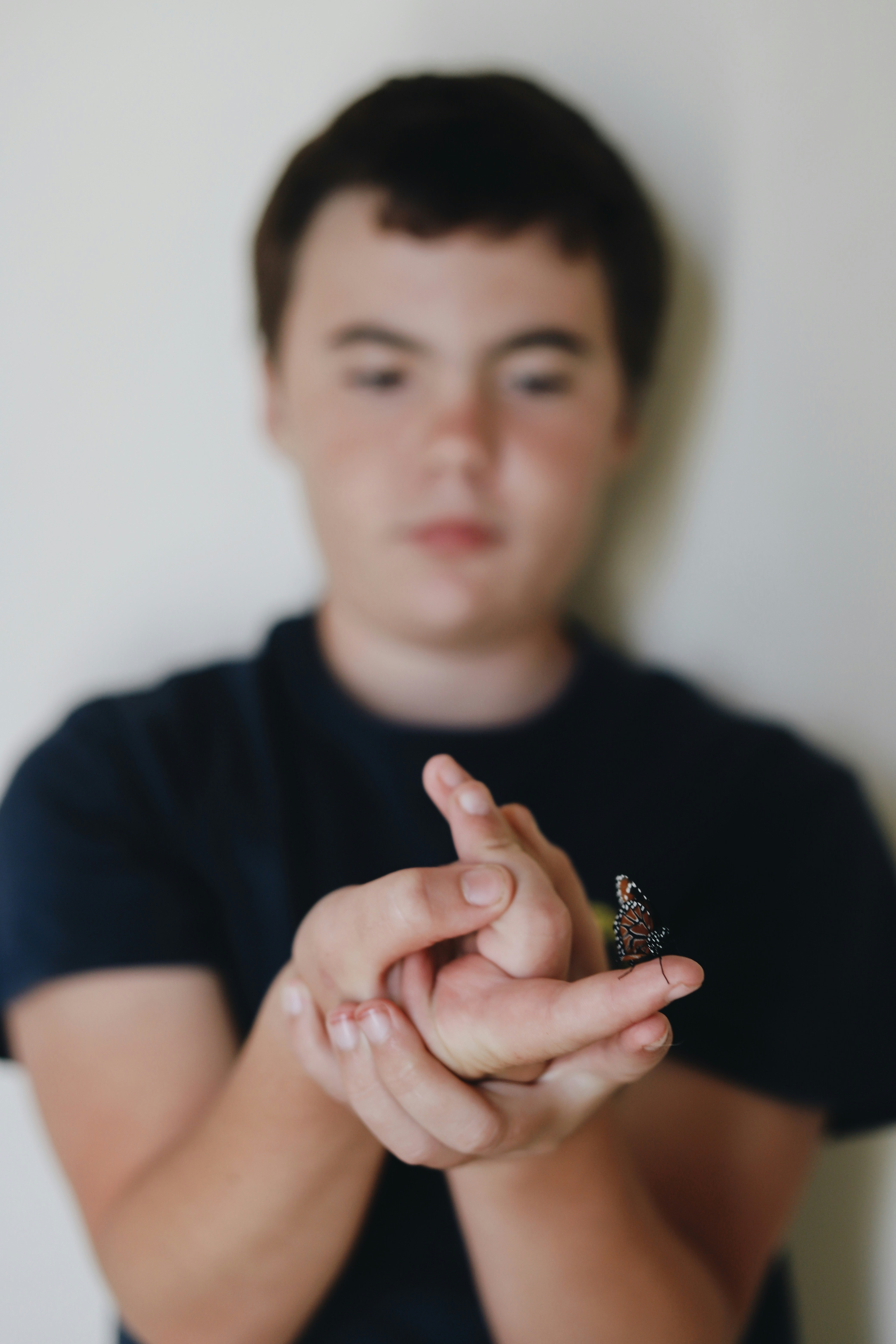Butterfly on a fingertip: a quiet moment of wonder