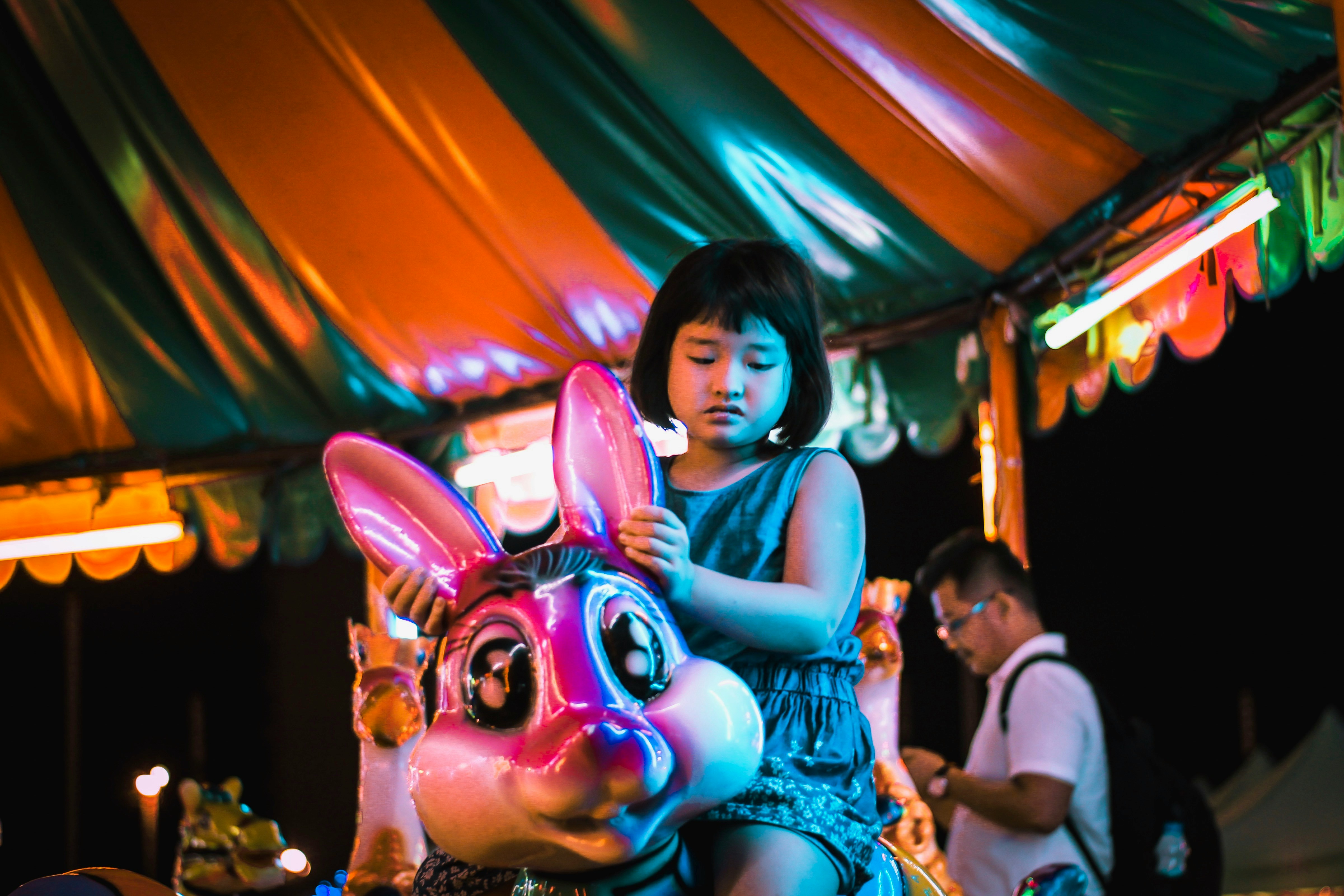 Whimsical Ride Under Neon Glow