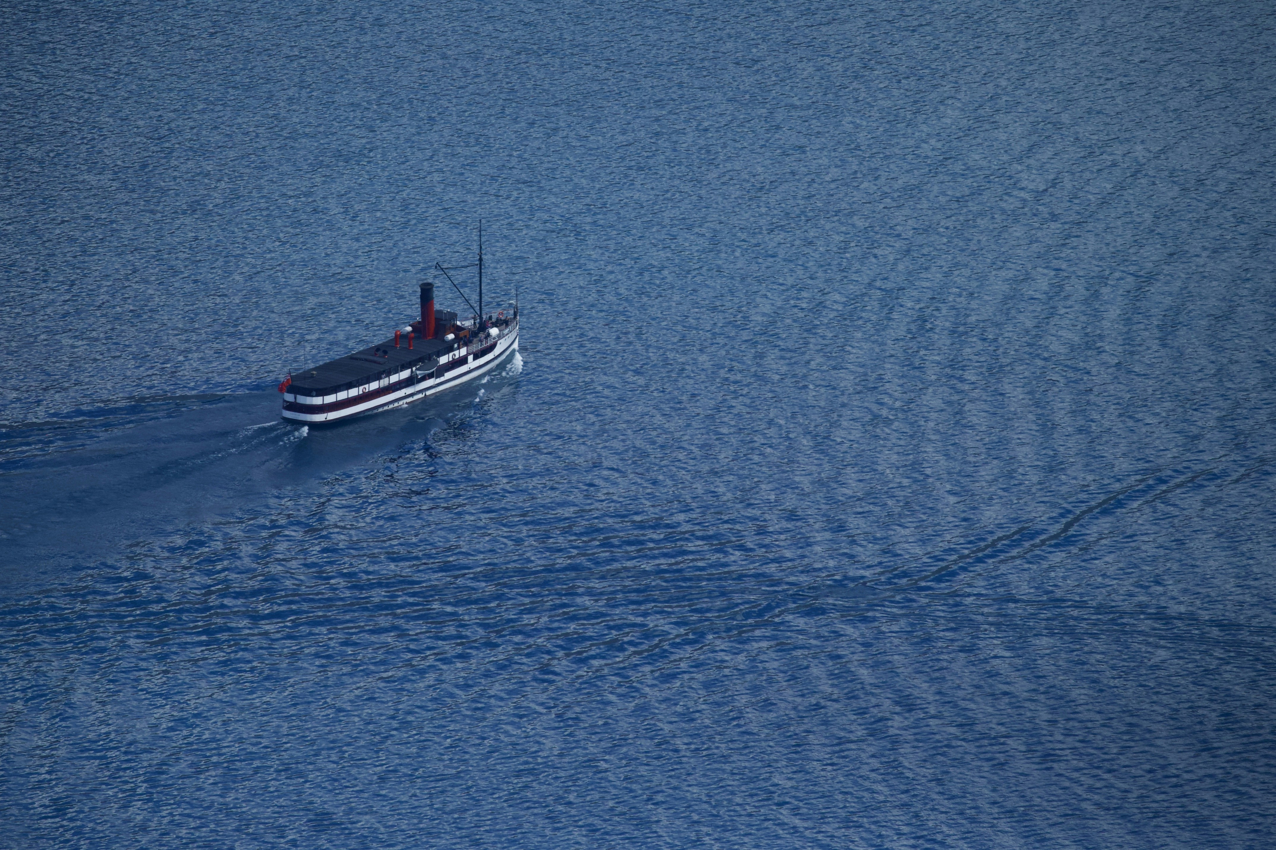 Aerial photography of sailing ship in blue ocean photo – Free Sea Image ...