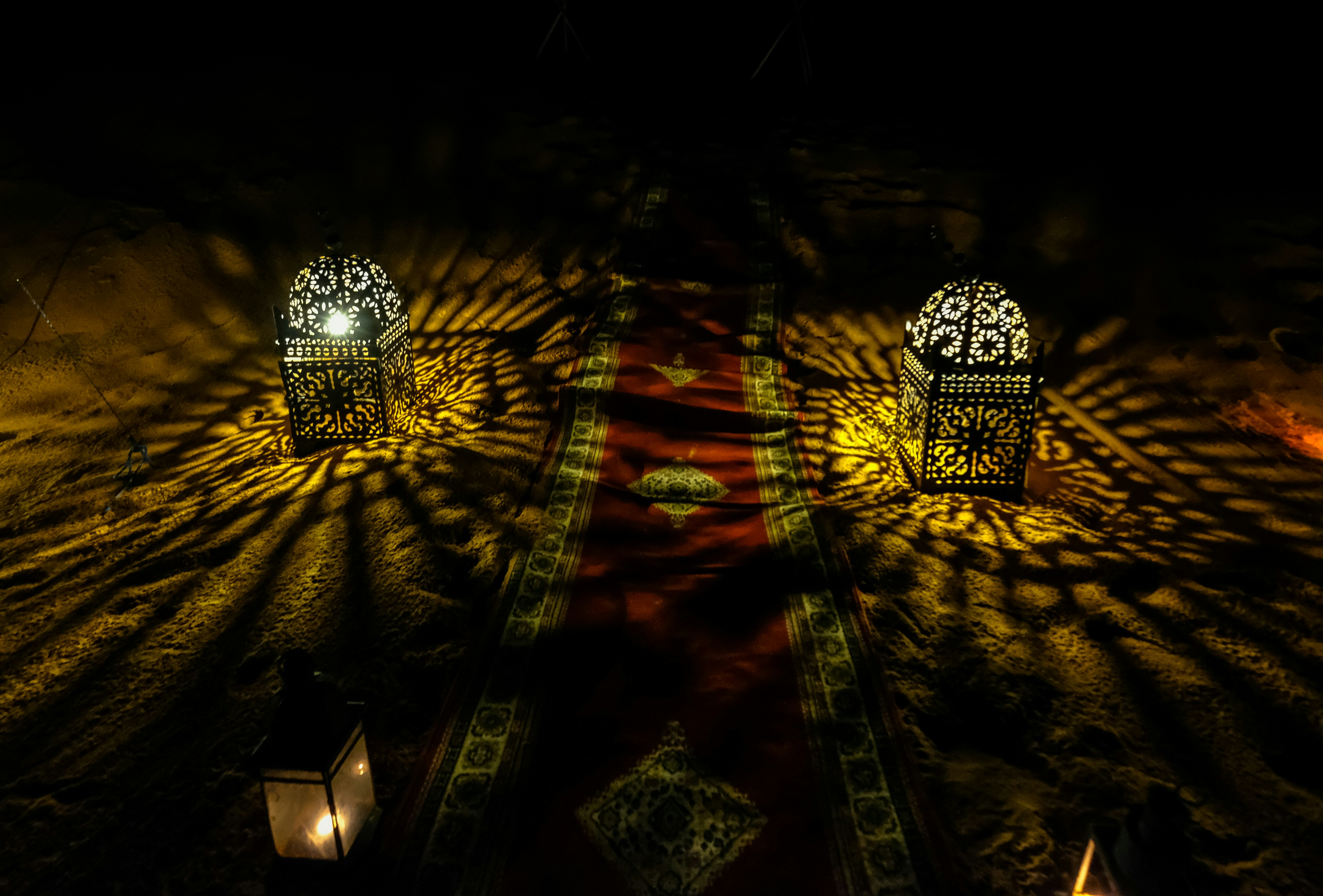 Lantern Echoes along a Prayer Rug