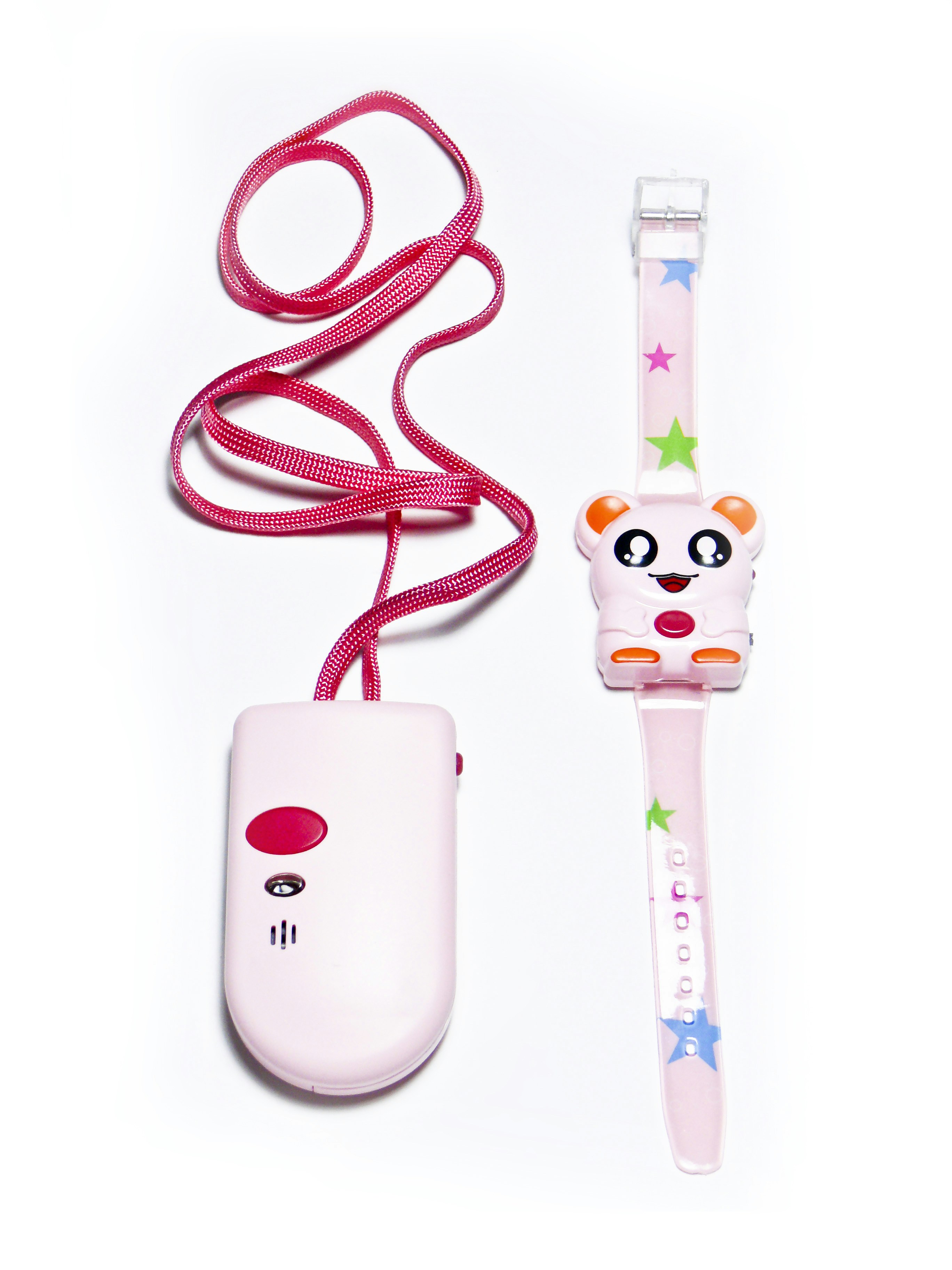 Candy-Pink Wrist Gadget with Banana-Style Charm