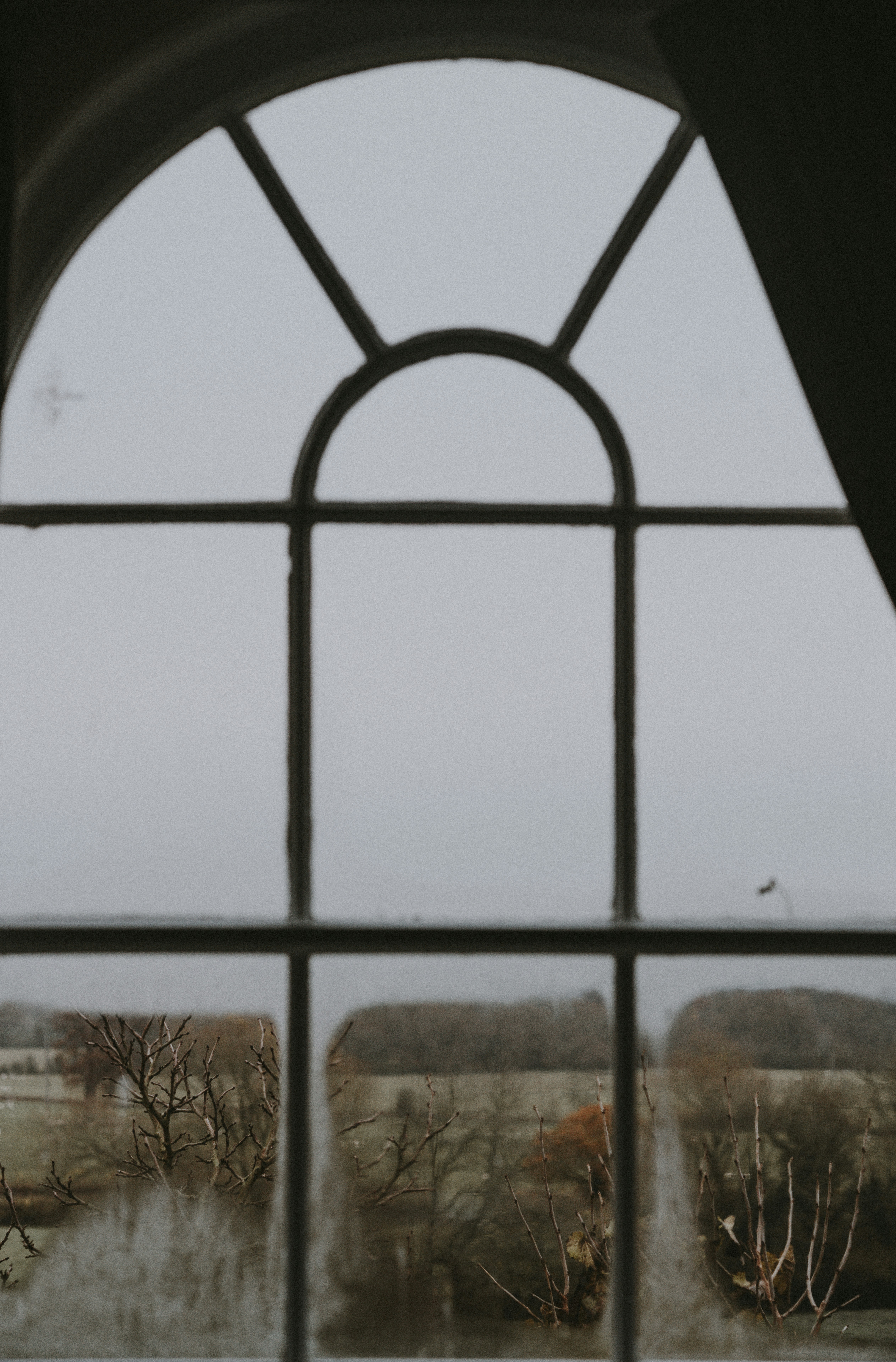 Countryside through the window one Autumn morning