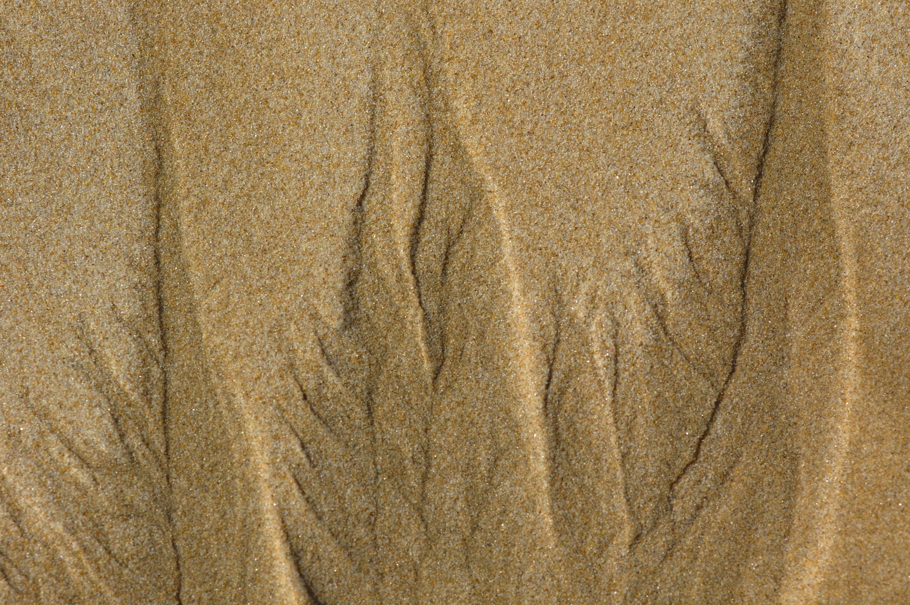 Close-up of textured sand showcasing natural patterns formed by wind and water. The intricate lines create a mesmerizing visual effect.