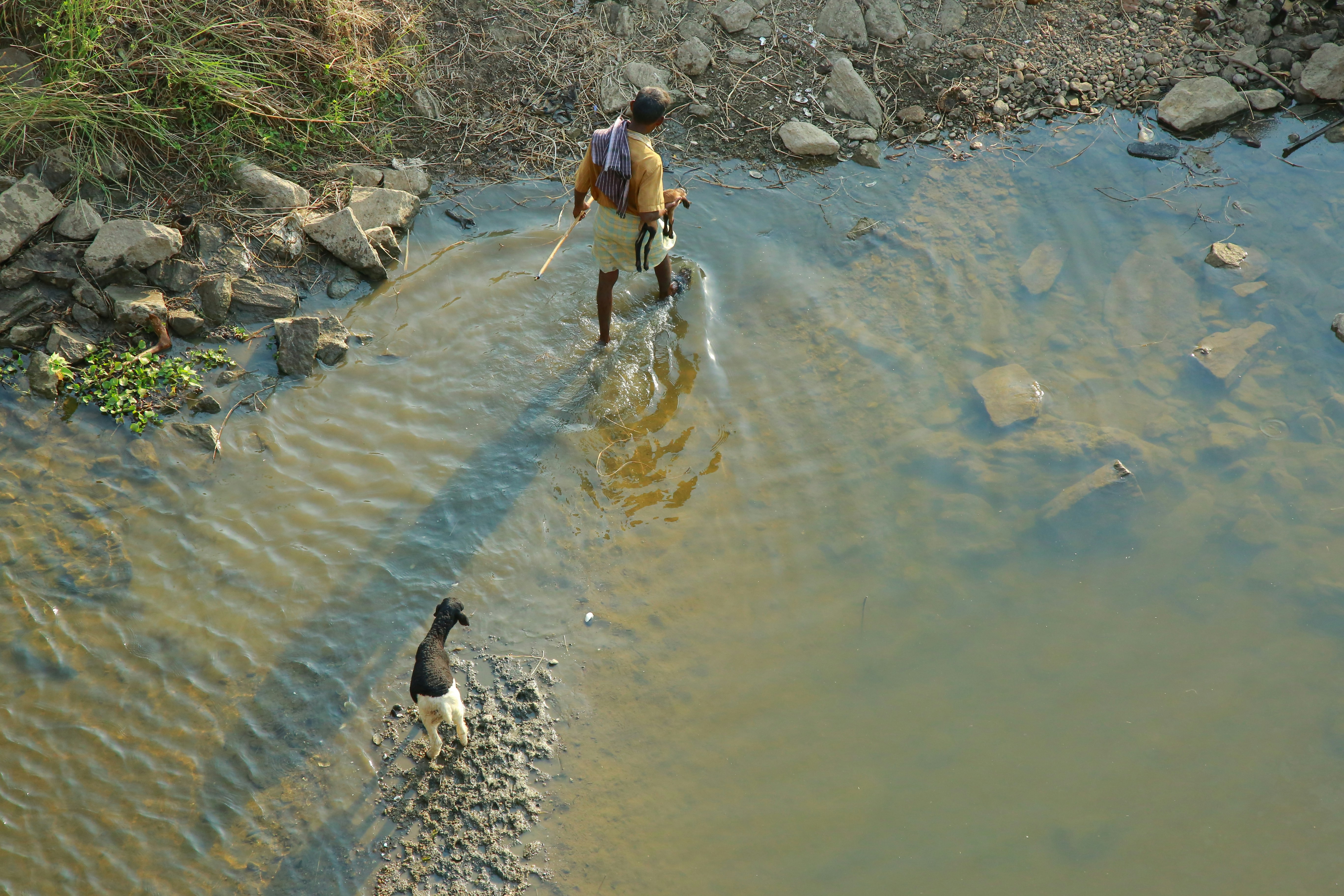 Person walking on river photo – Free Human Image on Unsplash