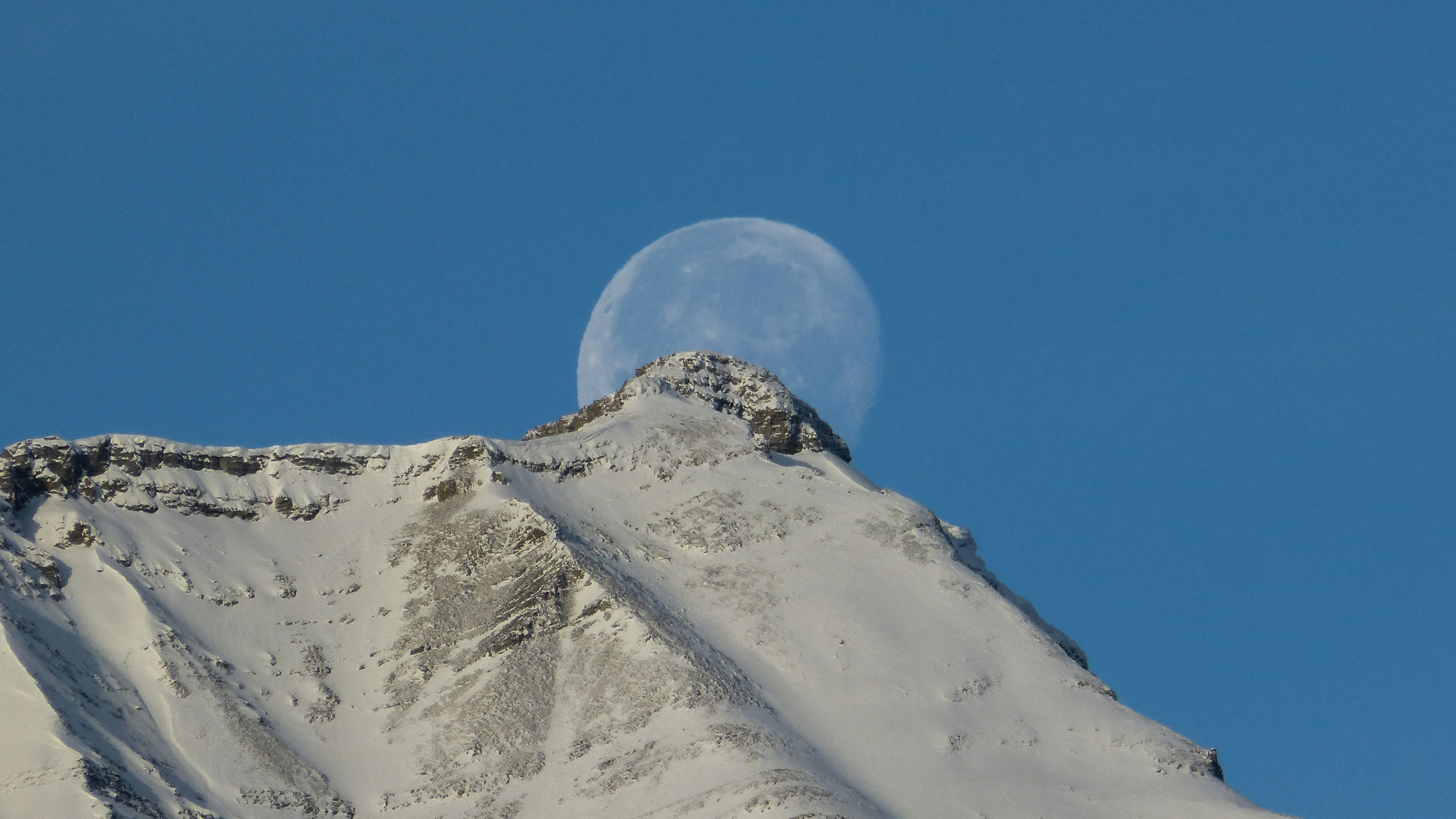 Moon Above the Snowbound Crest