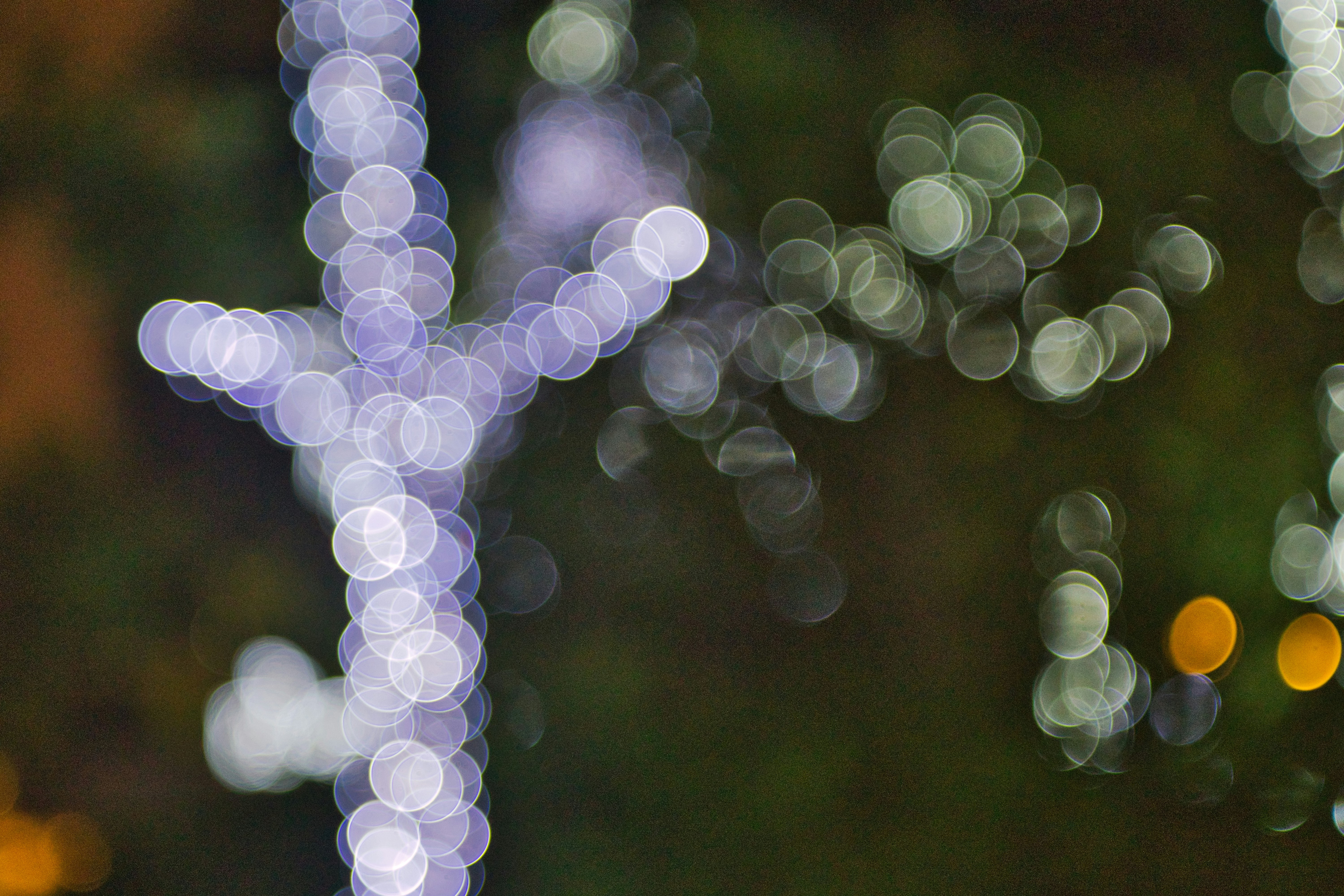 Vertical Neon in Blue: A Night Bokeh Study