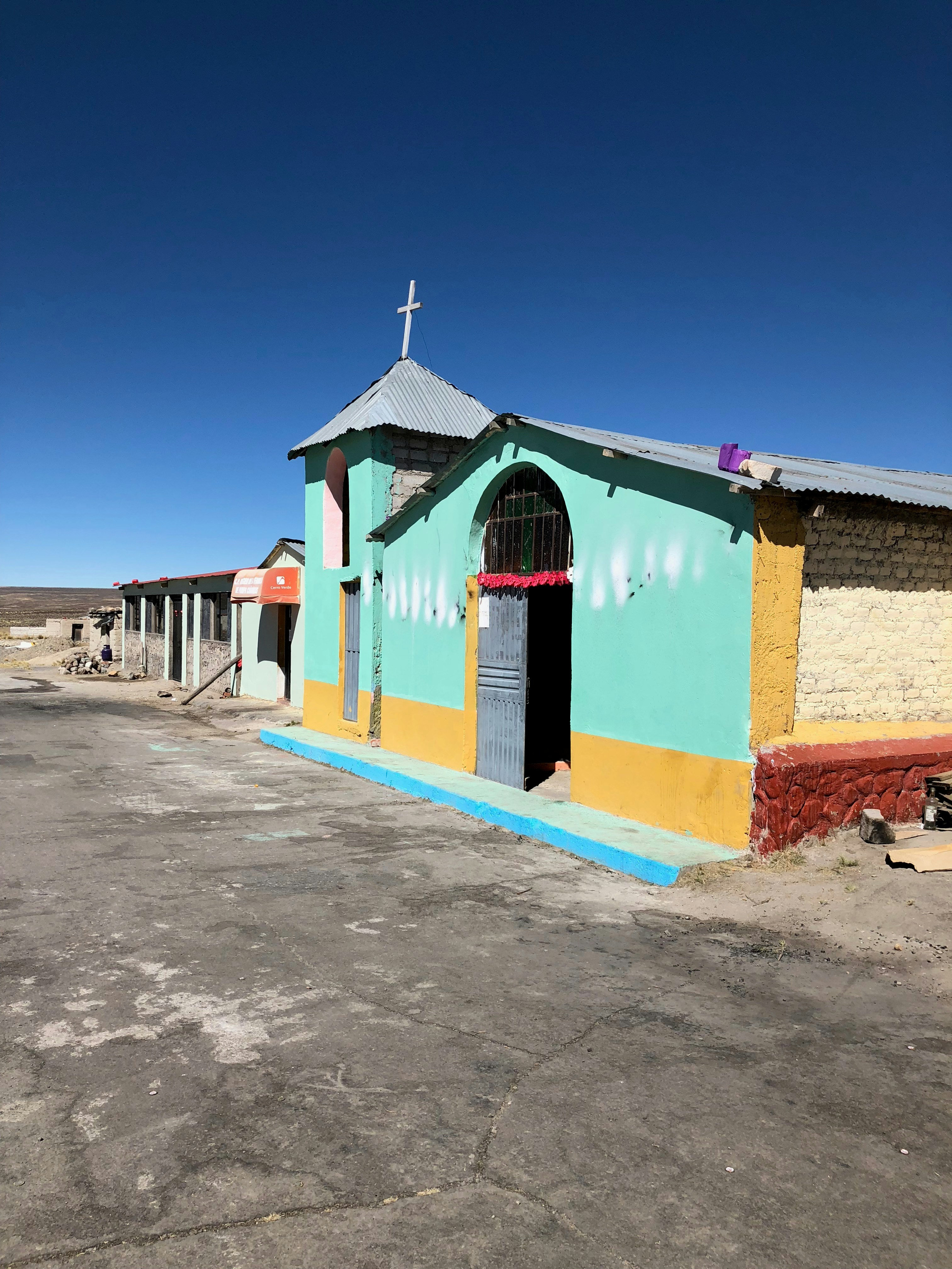 blue and yellow chapel